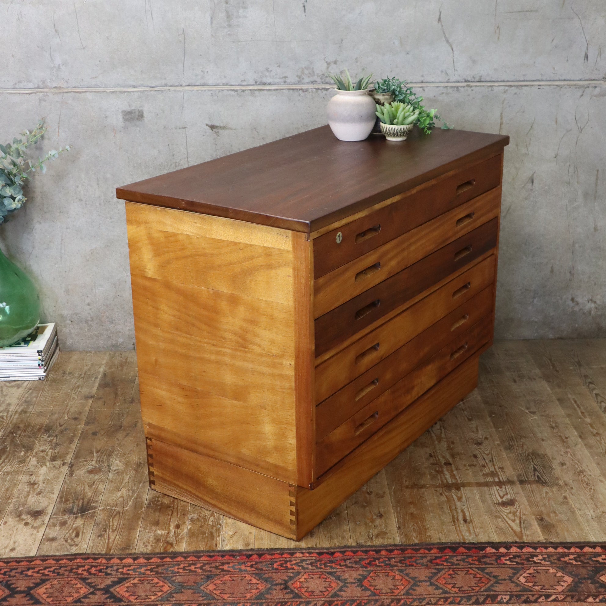 Mid Century Reclaimed Plan Chest / School Drawers - 1712d – Mustard Vintage