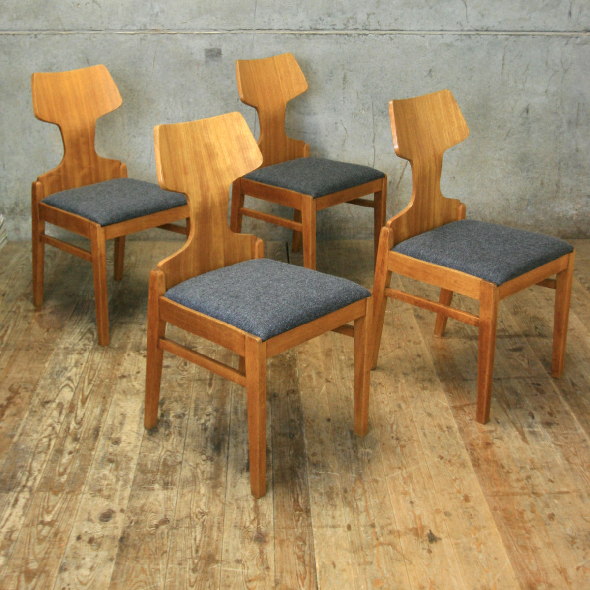 X4 Set of Four Rare Meredew Dining Chairs - 2811l – Mustard Vintage