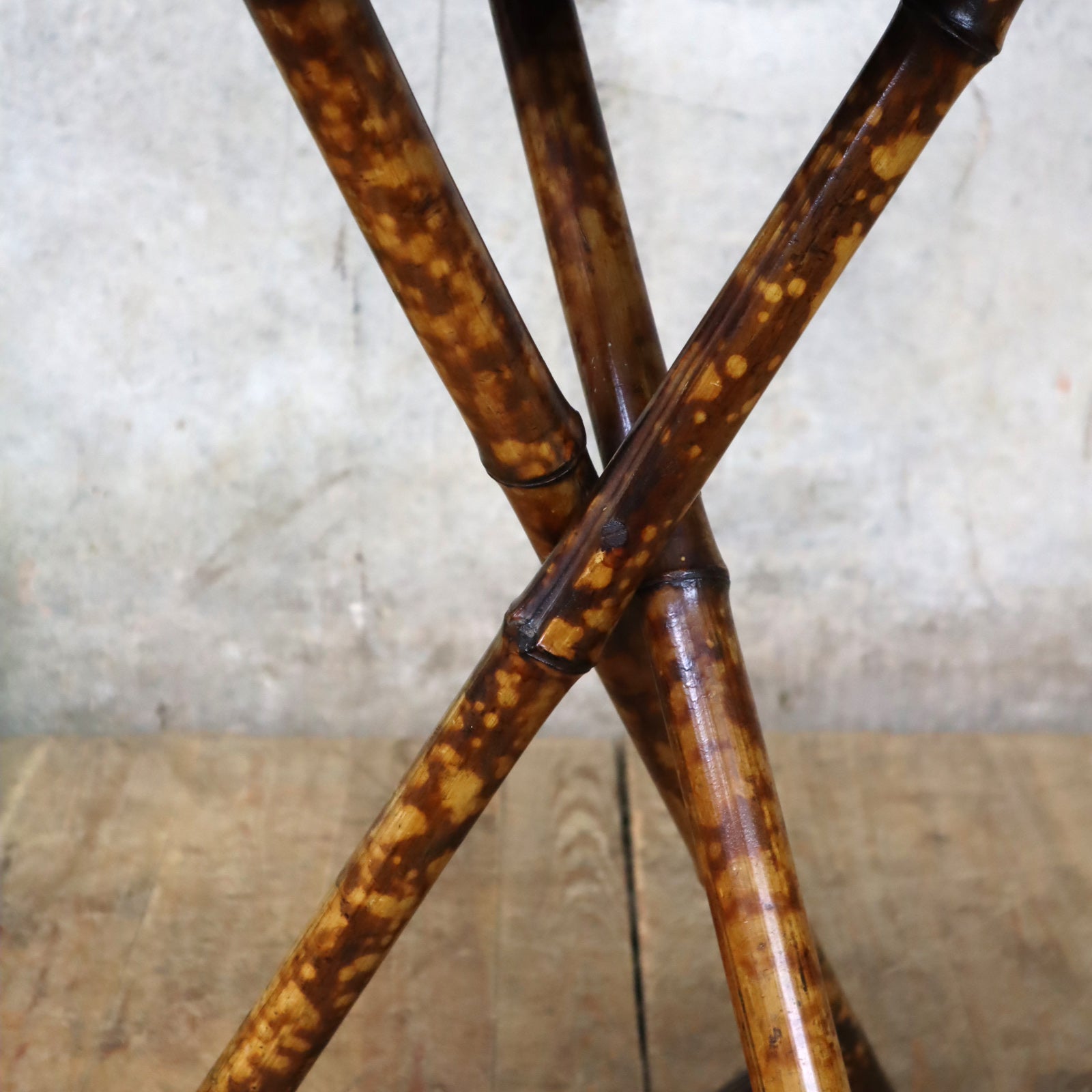 Antique Victorian Tiger Bamboo Tripod Side Table - 1202a – Mustard Vintage