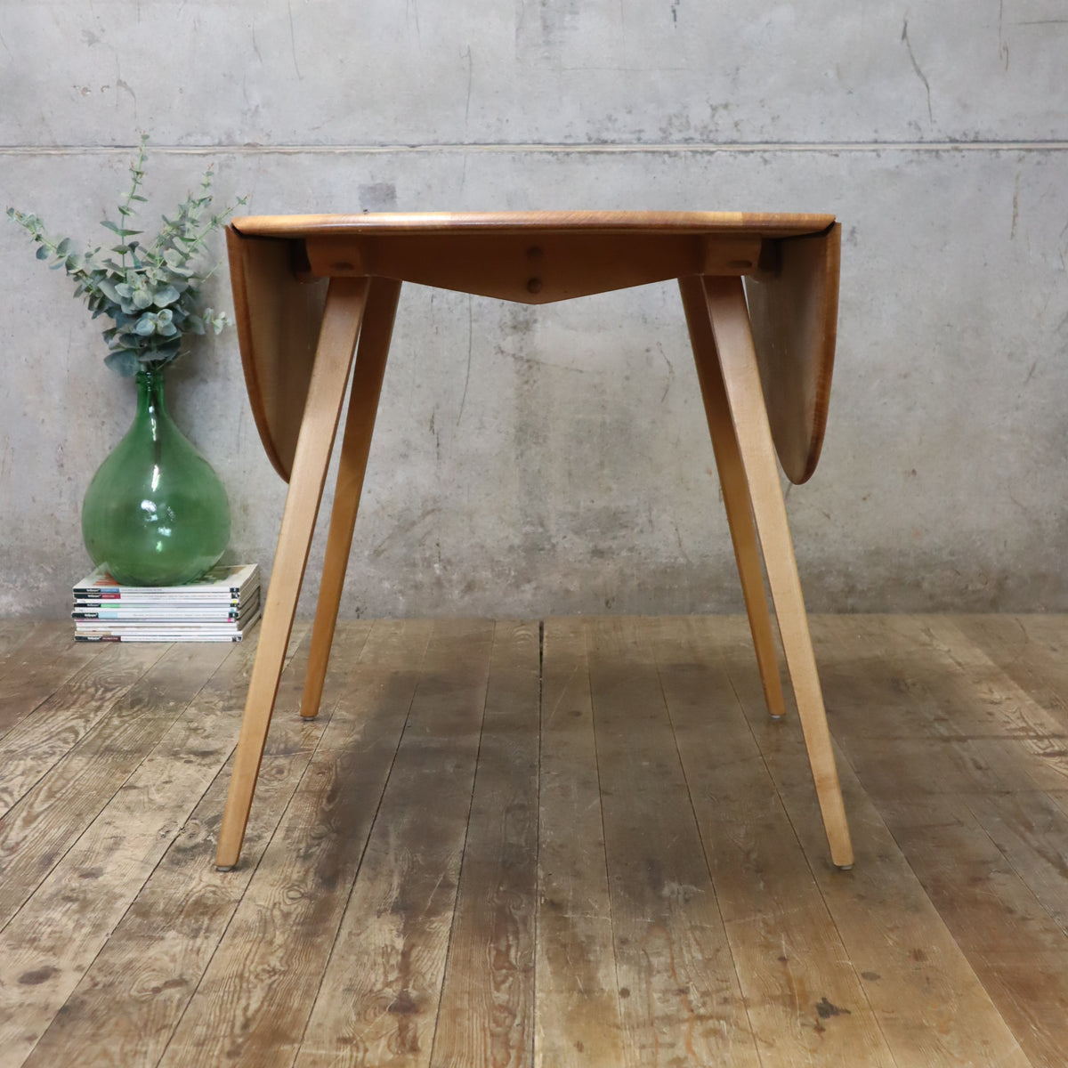 Mid Century Ercol Model 384 Drop Leaf Dining Table - 0110b – Mustard ...