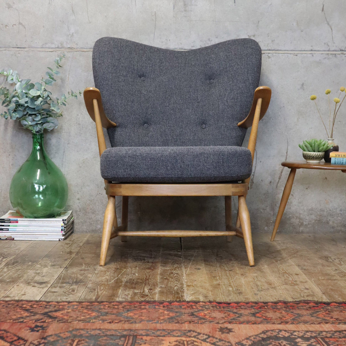 NEW Rare Mid Century Ercol 'Model 312' Wingback Armchair - 0605c - Pai ...