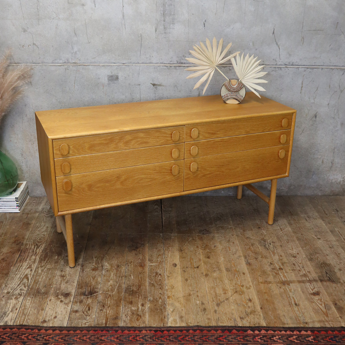 Mid Century Meredew Oak Chest of Drawers / Sideboard - 0209b – Mustard ...