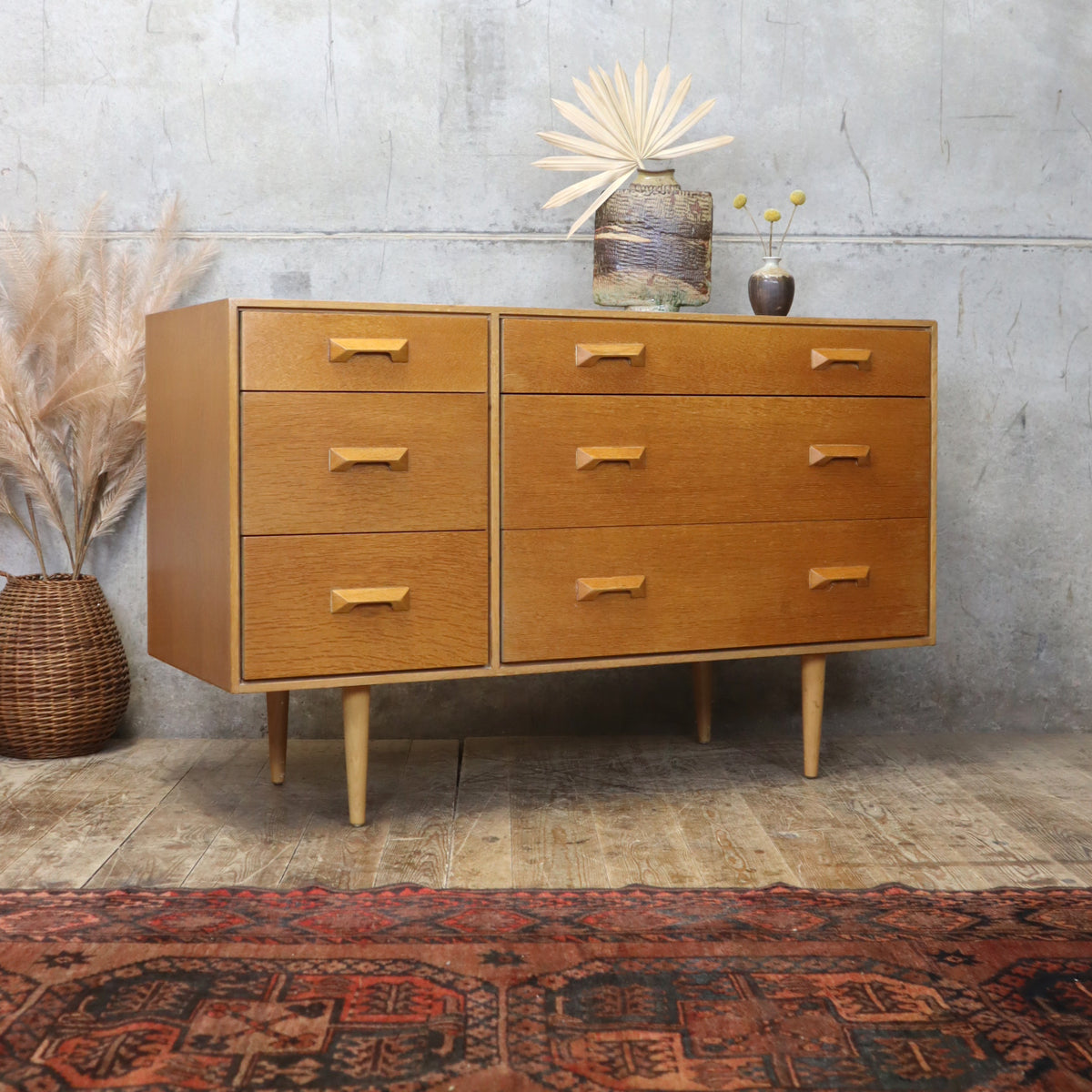 Mid Century Stag Oak Concord Bank of Drawers - 2701d – Mustard Vintage