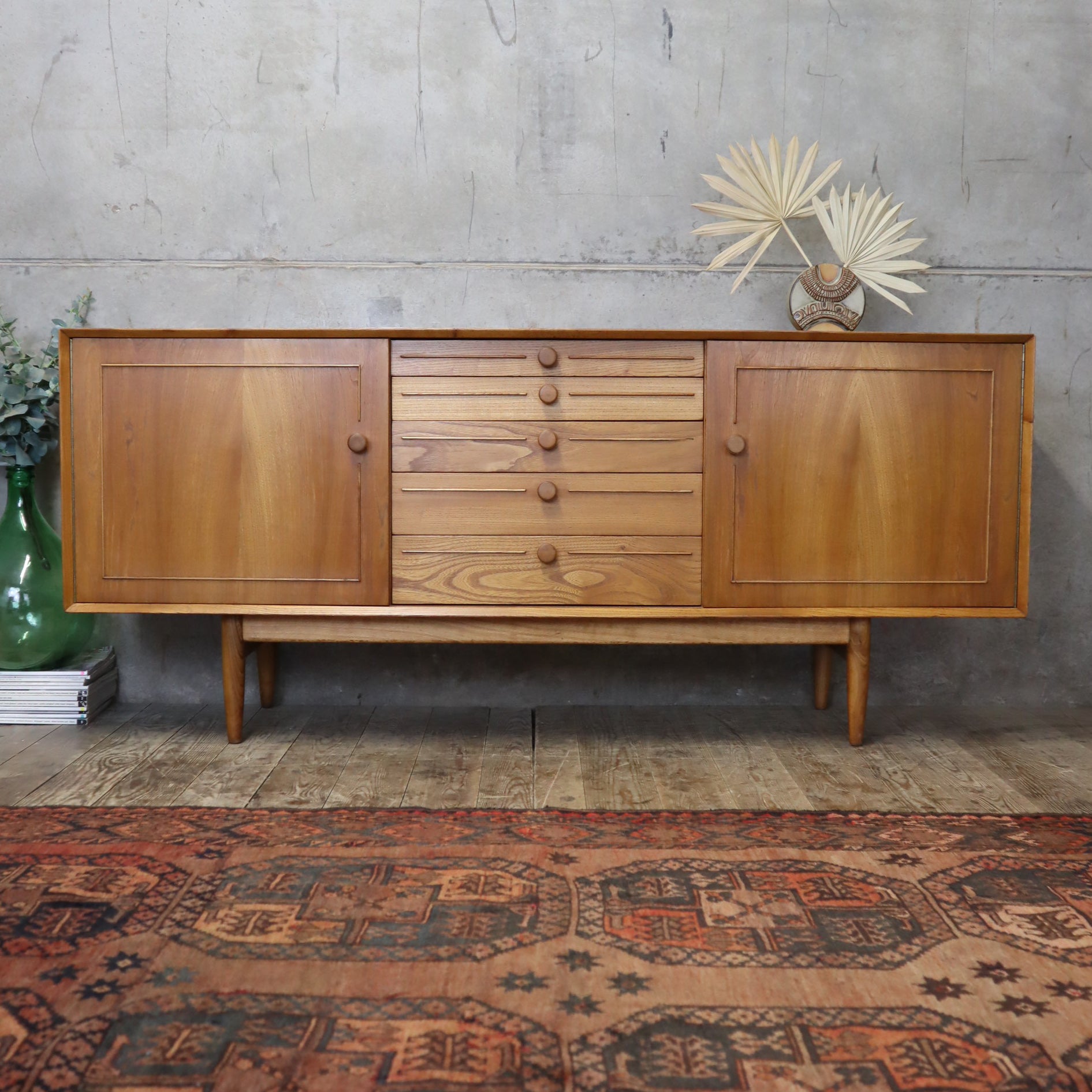 Mid Century Golden Elm Sideboard - 2904e – Mustard Vintage