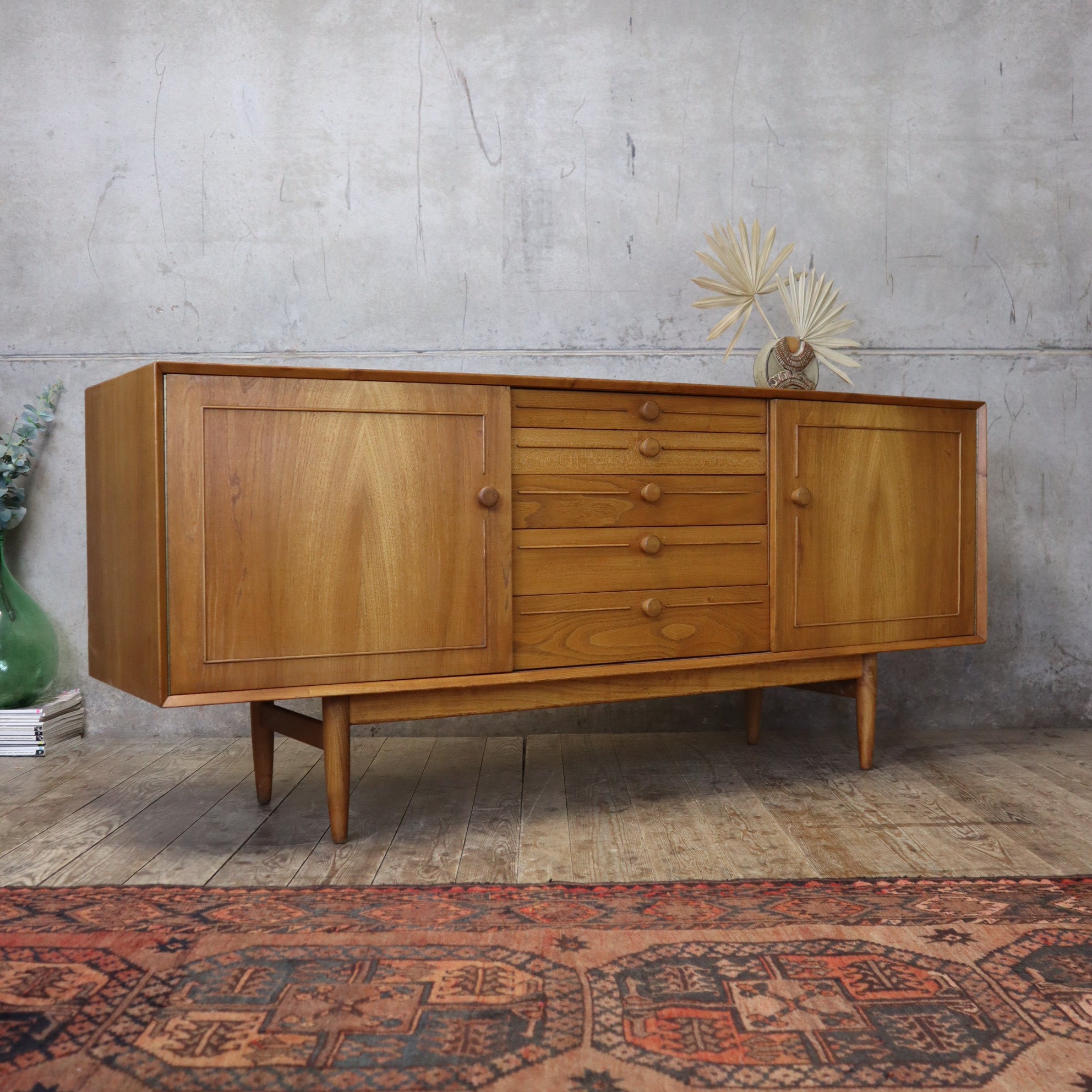 Mid Century Golden Elm Sideboard - 2904e – Mustard Vintage
