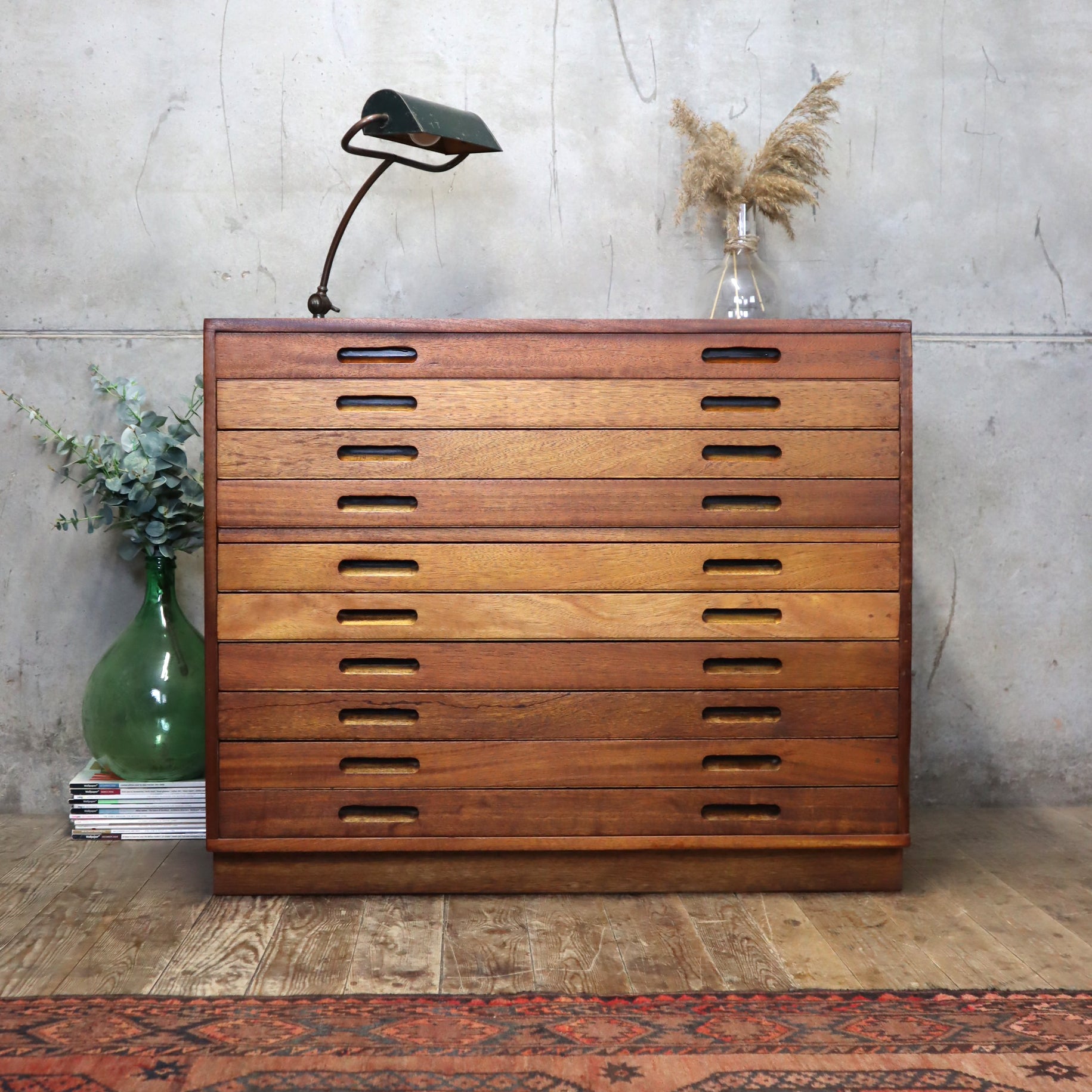 Mid Century Architects School Plan Chest - 0804j – Mustard Vintage