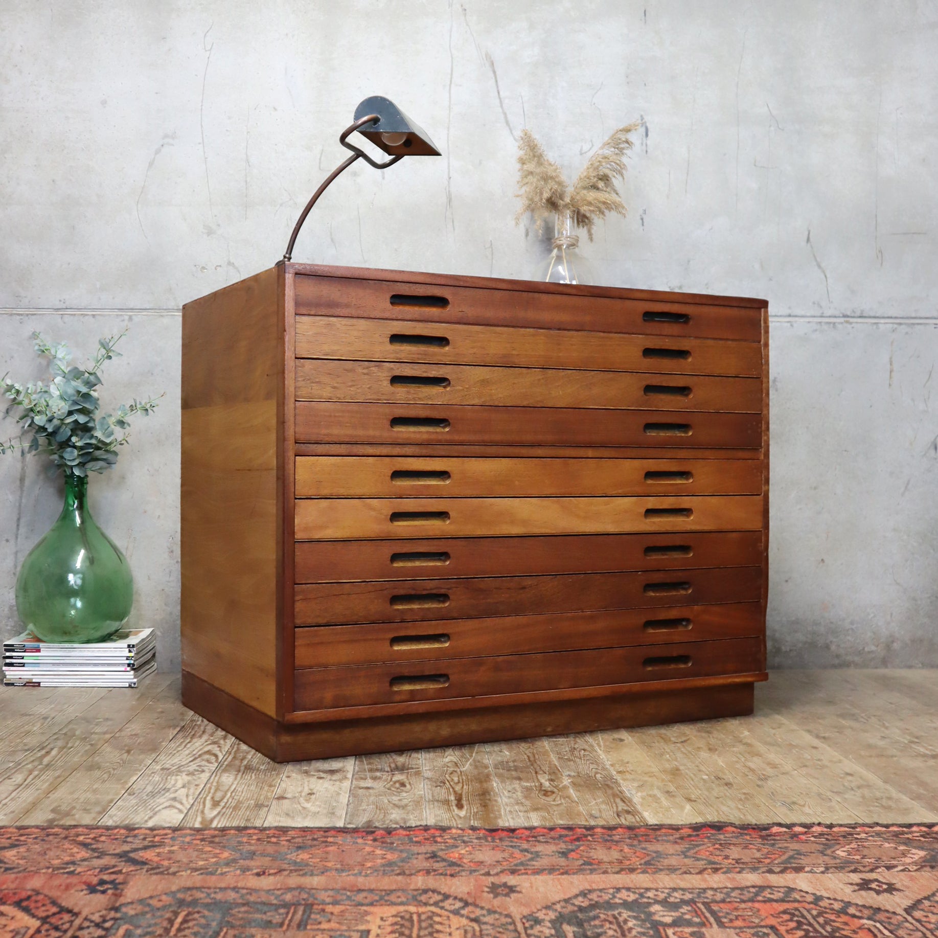 Mid Century Architects School Plan Chest - 0804j – Mustard Vintage