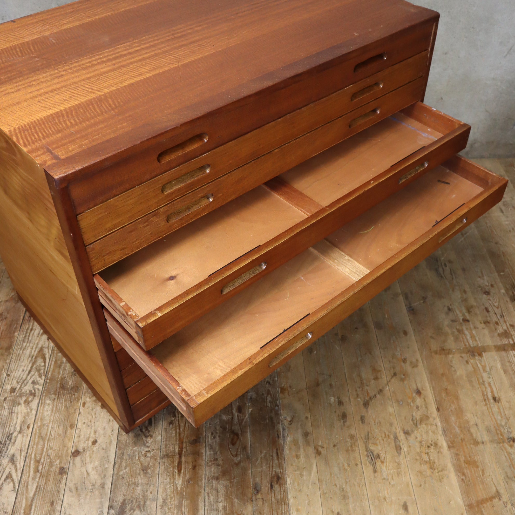 Mid Century Architects School Plan Chest - 0804j – Mustard Vintage