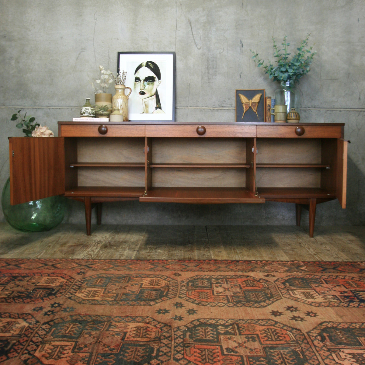 Mid Century Teak Sideboard #1502k – Mustard Vintage