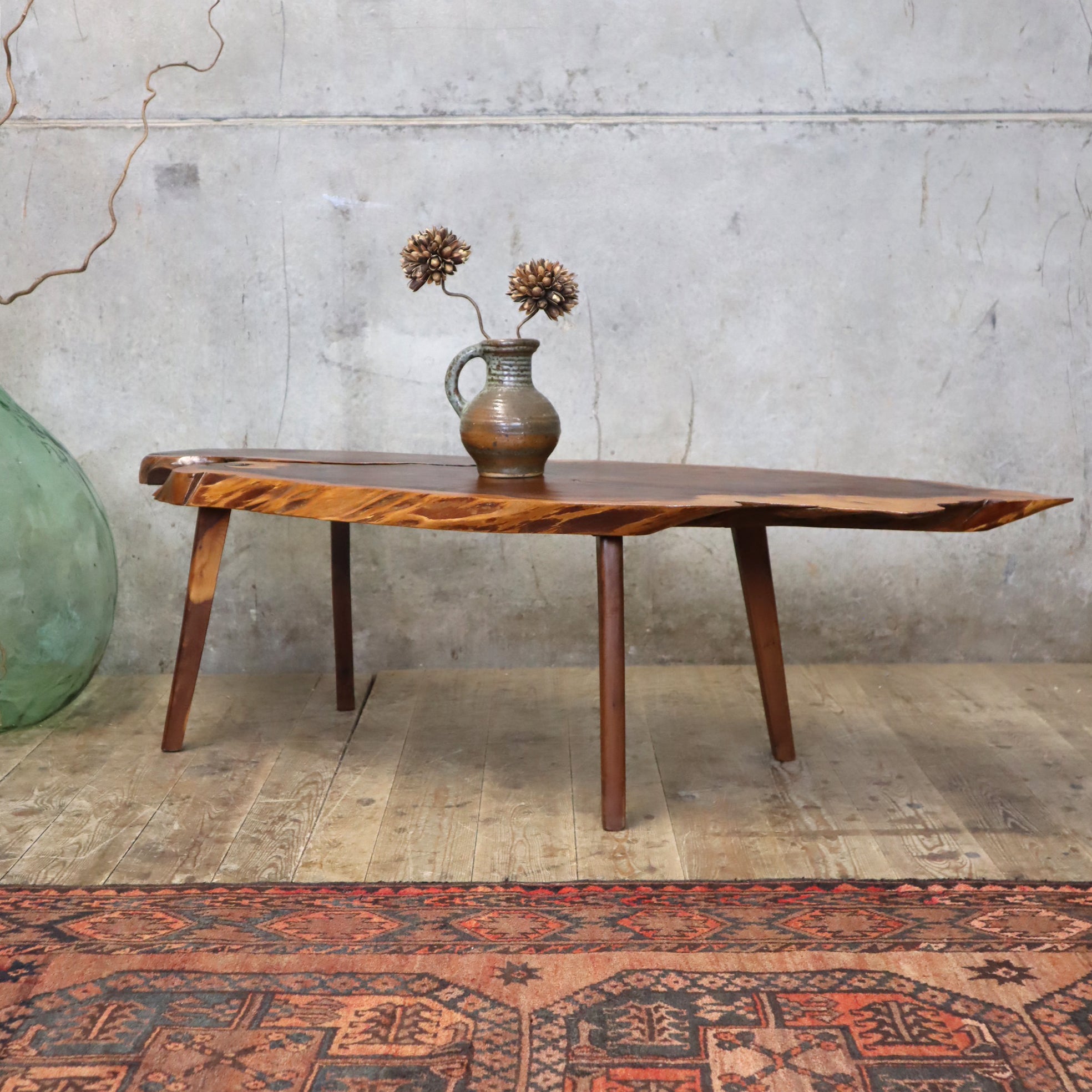 Mid Century Waney Live Edge Yew Coffee Table - 0604a – Mustard Vintage