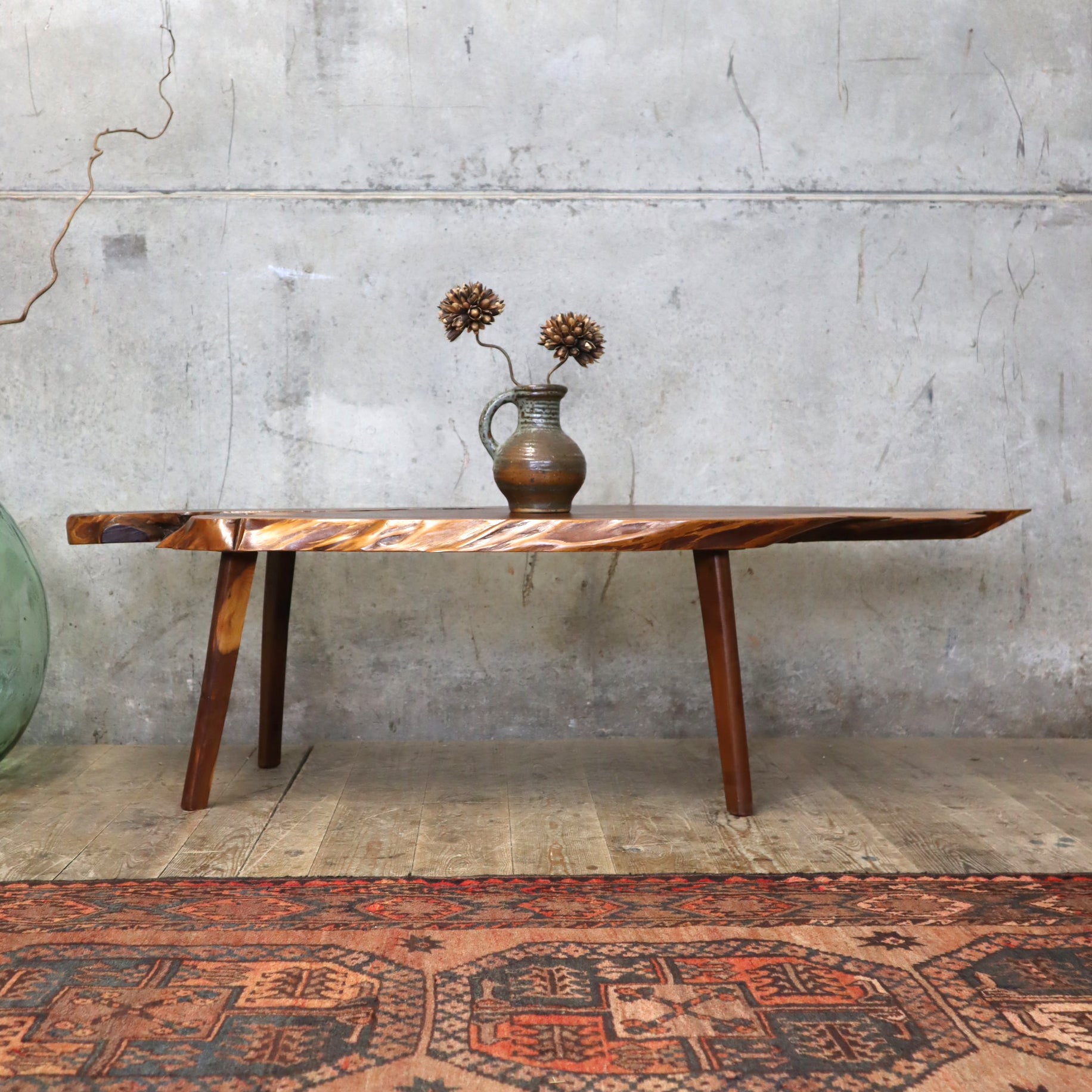 Mid Century Waney Live Edge Yew Coffee Table - 0604a – Mustard Vintage
