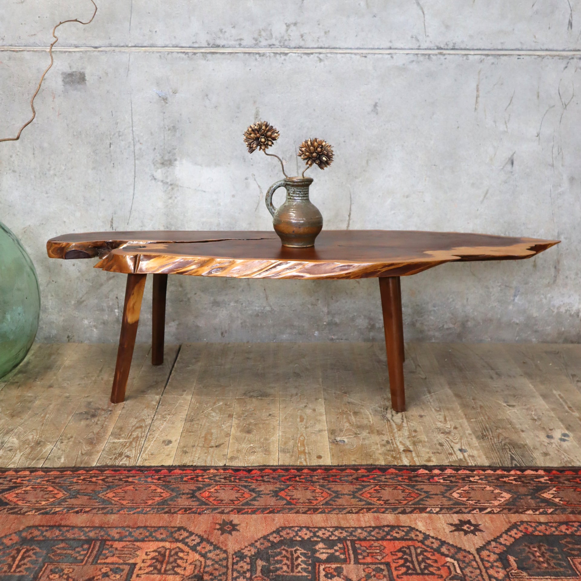 Mid Century Waney Live Edge Yew Coffee Table - 0604a – Mustard Vintage