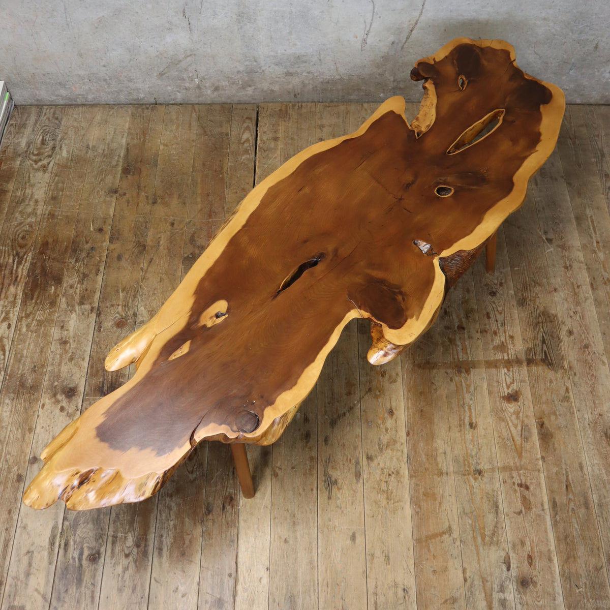 Large Mid Century Waney Live Edge Yew Coffee Table - 3006e – Mustard ...