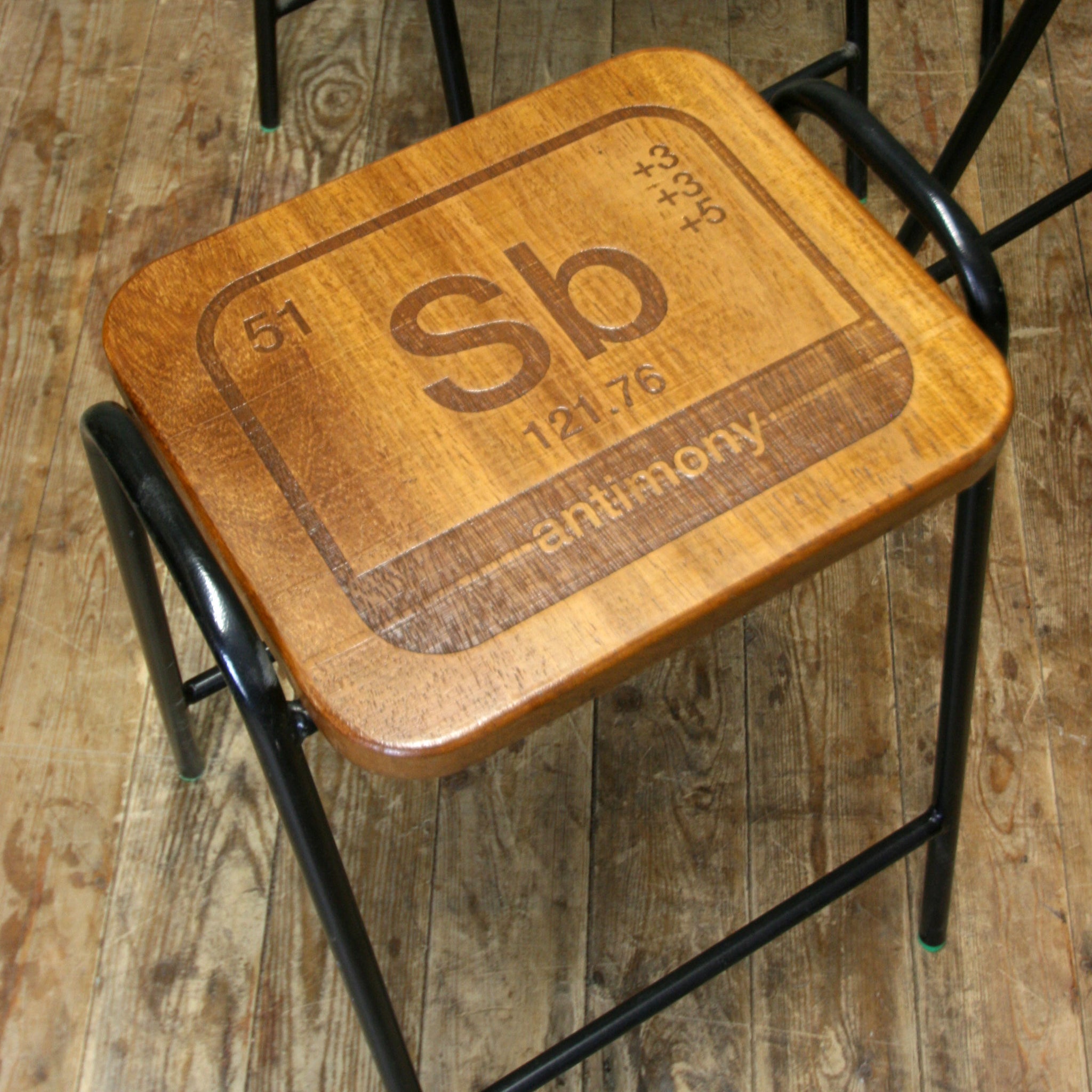 X 4 (FOUR) Vintage Iroko School Lab Stacking Stools – 0805E – Mustard ...