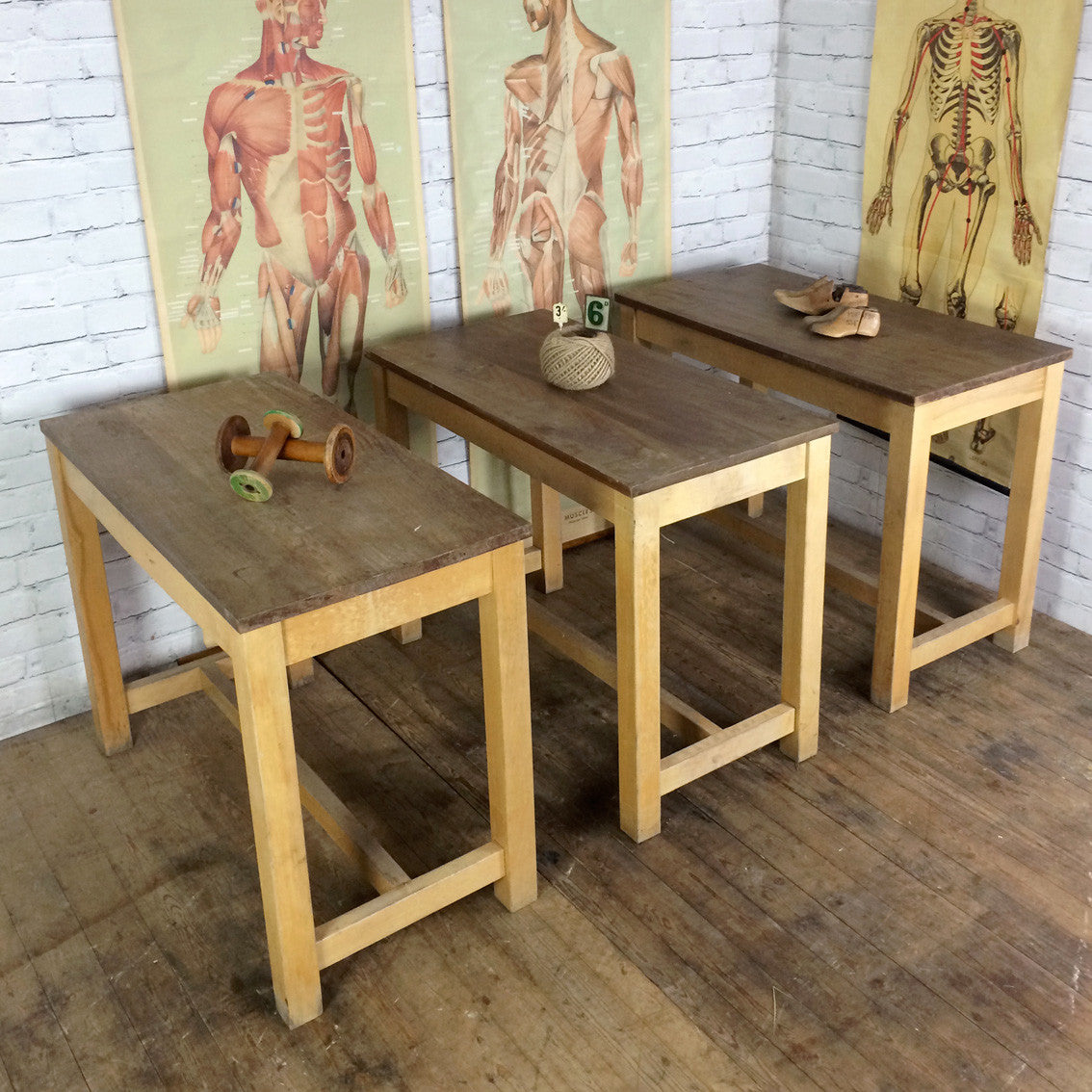 Vintage School Laboratory Table **Un-Restored** – Mustard Vintage