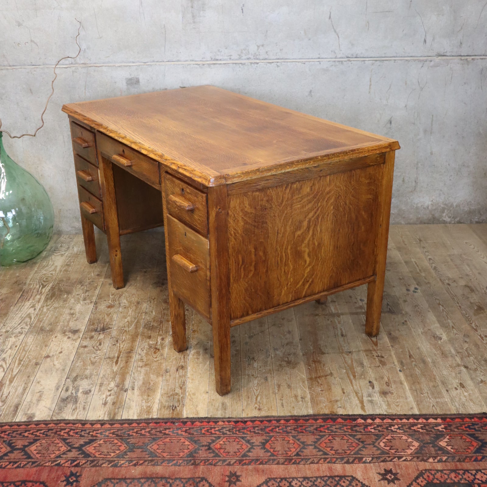 Mid Century Rustic Oak Desk - 2402a – Mustard Vintage