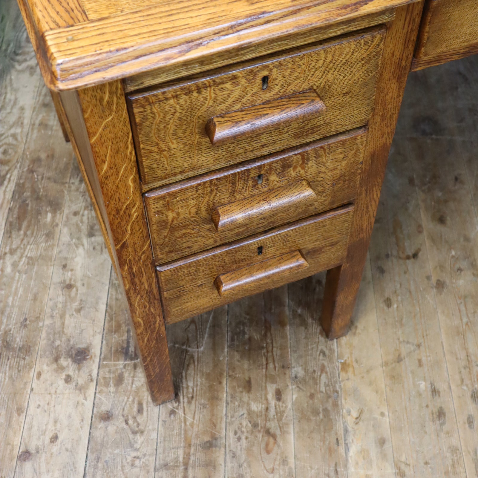 Mid Century Rustic Oak Desk - 2402a – Mustard Vintage