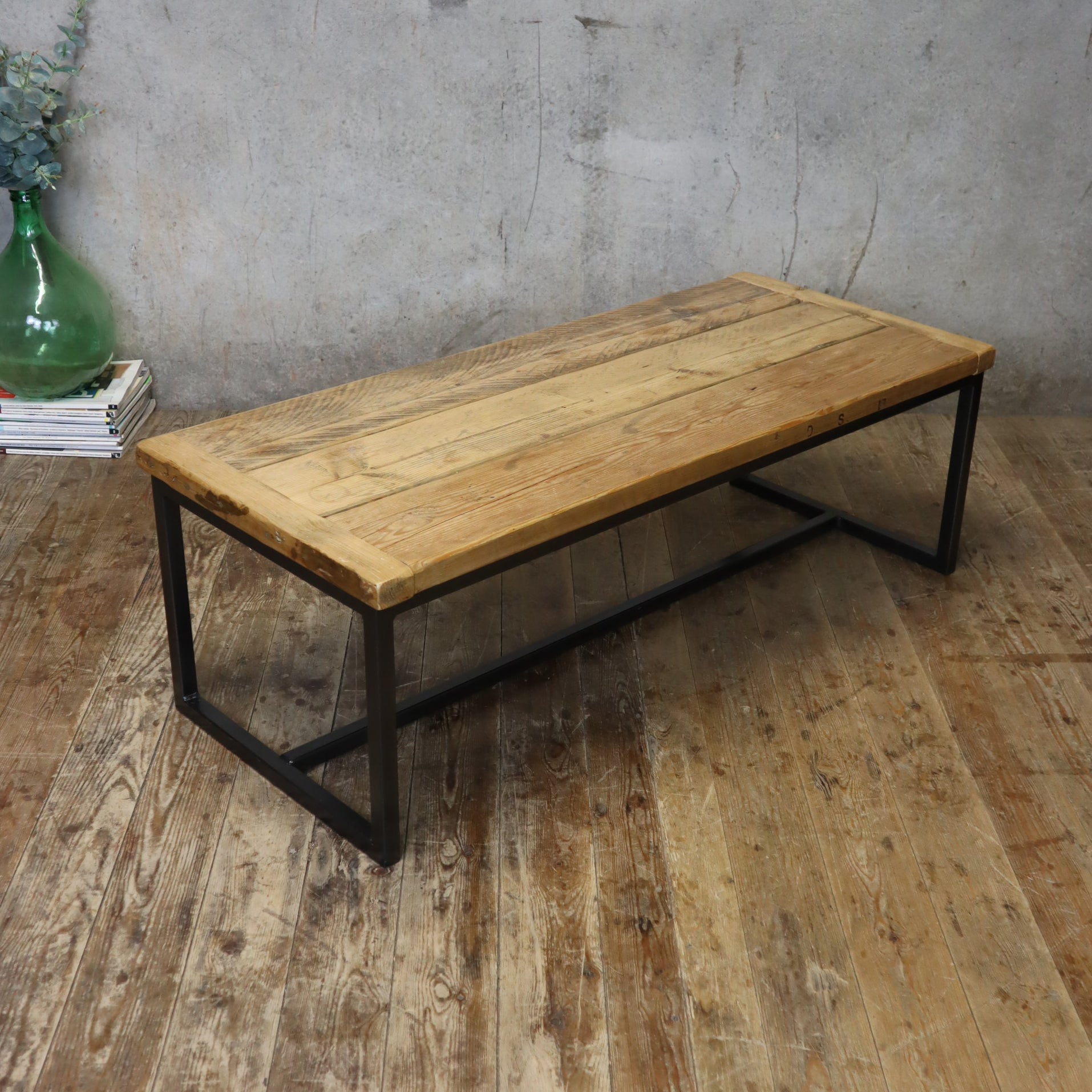 Rustic Industrial Reclaimed Timber & Steel Coffee Table - 1103a ...