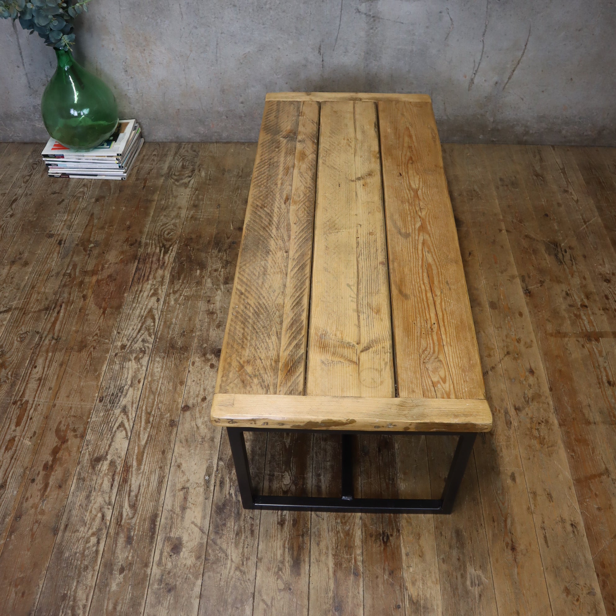 Rustic Industrial Reclaimed Timber & Steel Coffee Table - 1103a ...