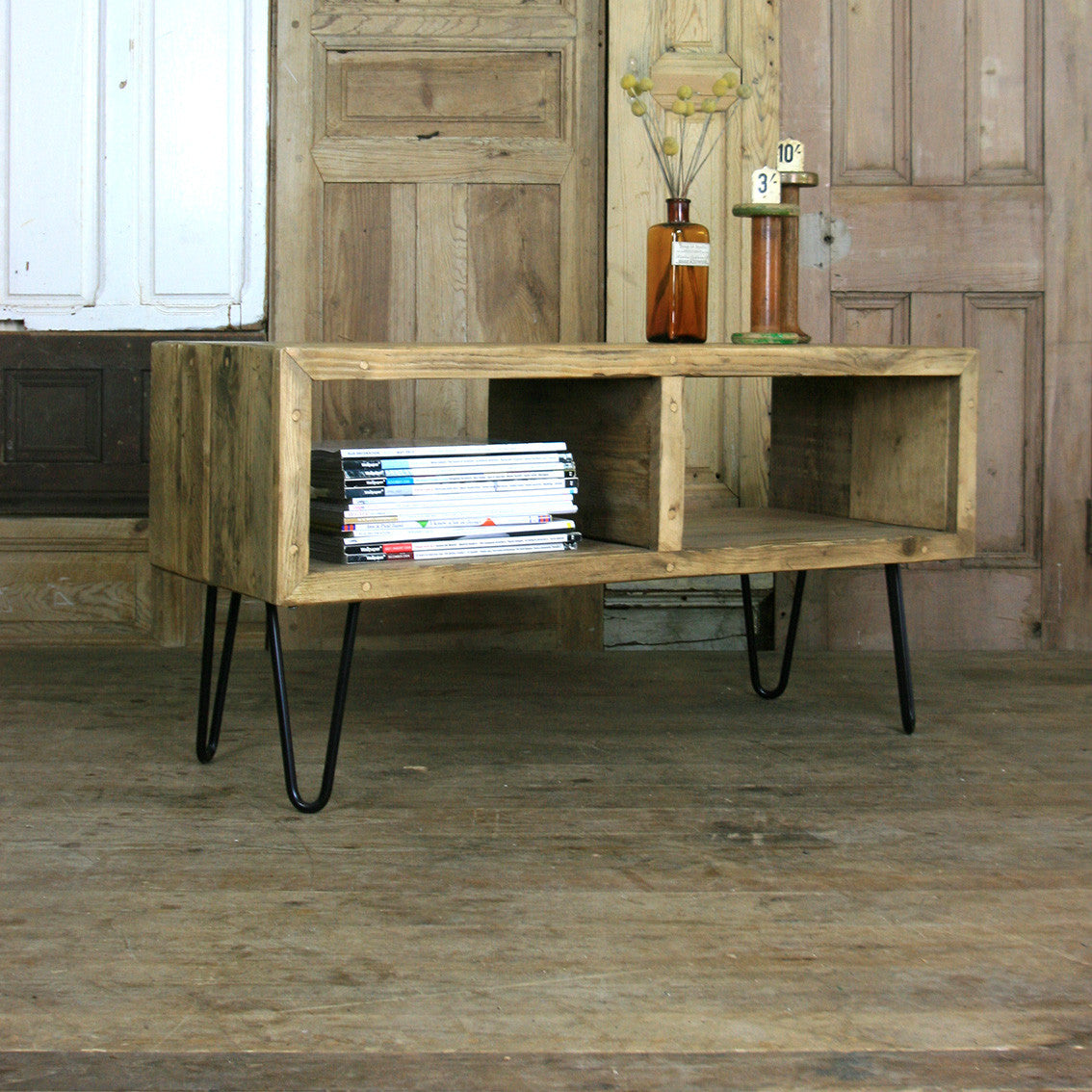 'The Hairpin' Rustic Media Unit - SMALL - *1 Oak Finish in stock ...