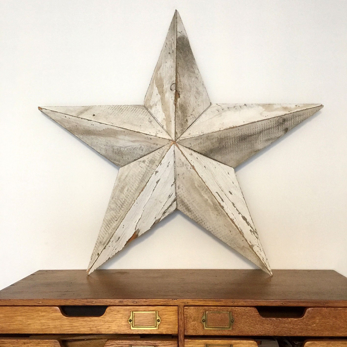 Large Vintage Reclaimed Wooden Barn Star – Mustard Vintage