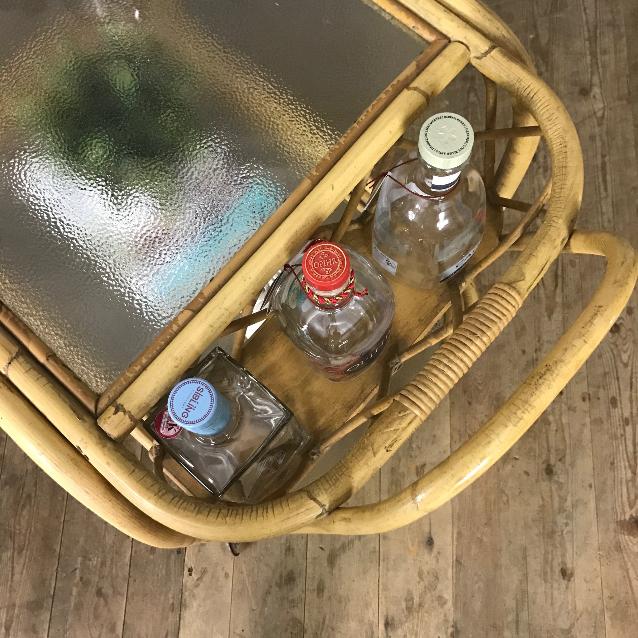 Vintage Boho Tiki Drinks Trolley Bar Cart – Mustard Vintage