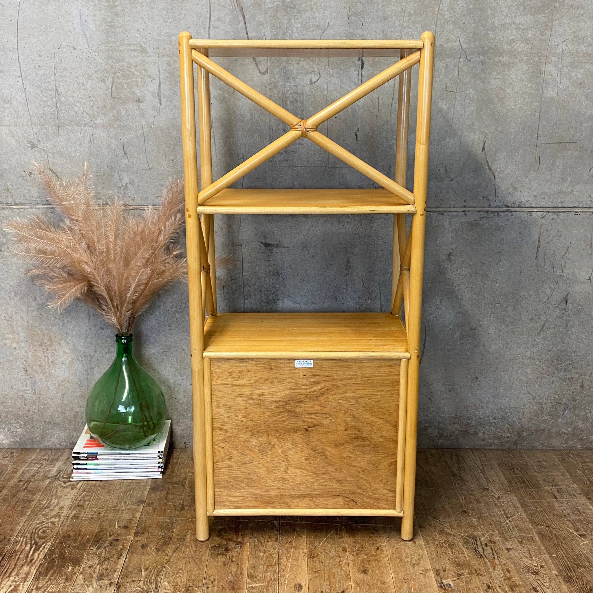 Vintage Bohemian Angraves Rattan Bamboo Shelving Unit – 1310d – Mustard ...