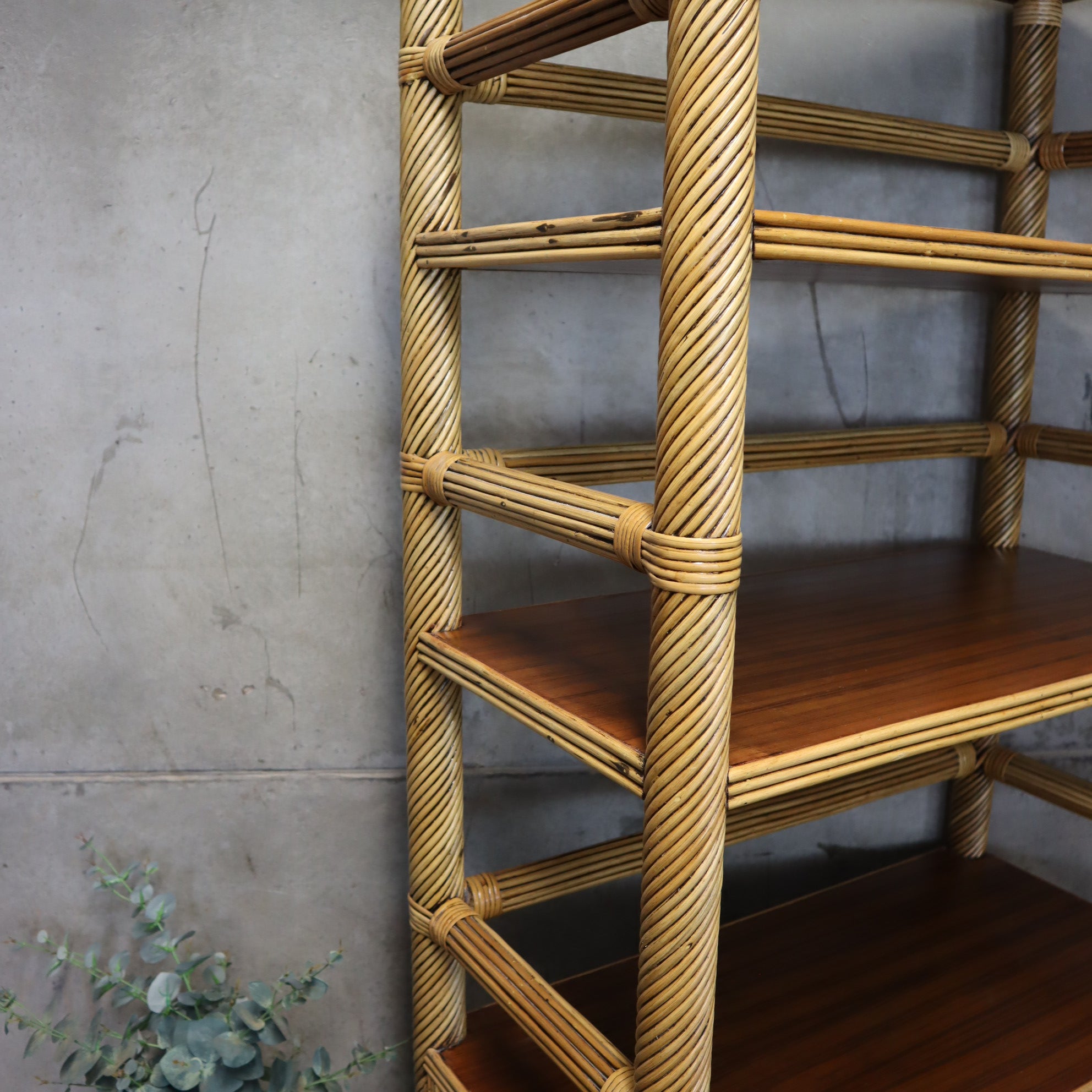 Vintage Bohemian Rattan Cane Drawers / Shelving Unit – 0804g – Mustard ...