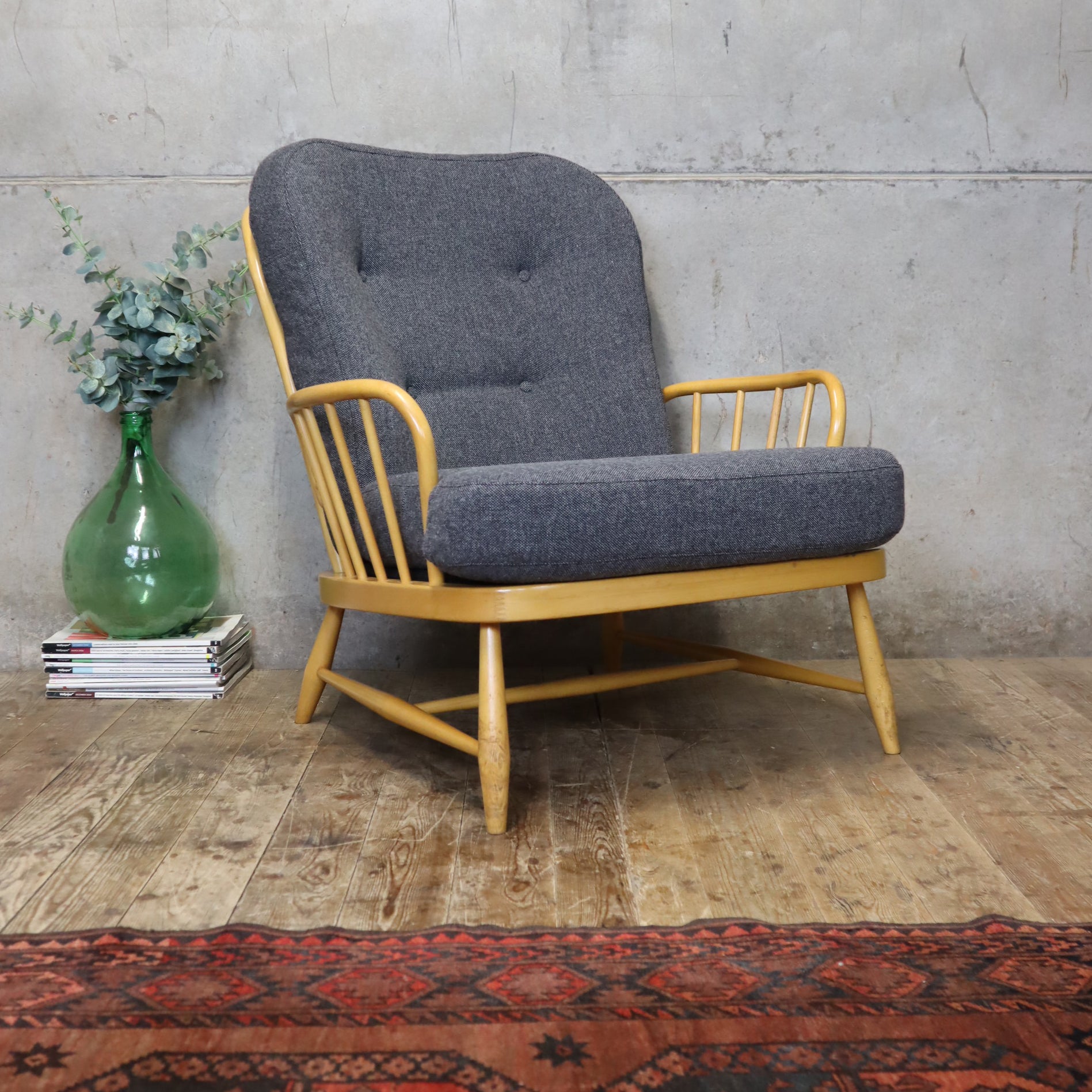 Mid Century Ercol Jubilee Armchair - 0403f – Mustard Vintage