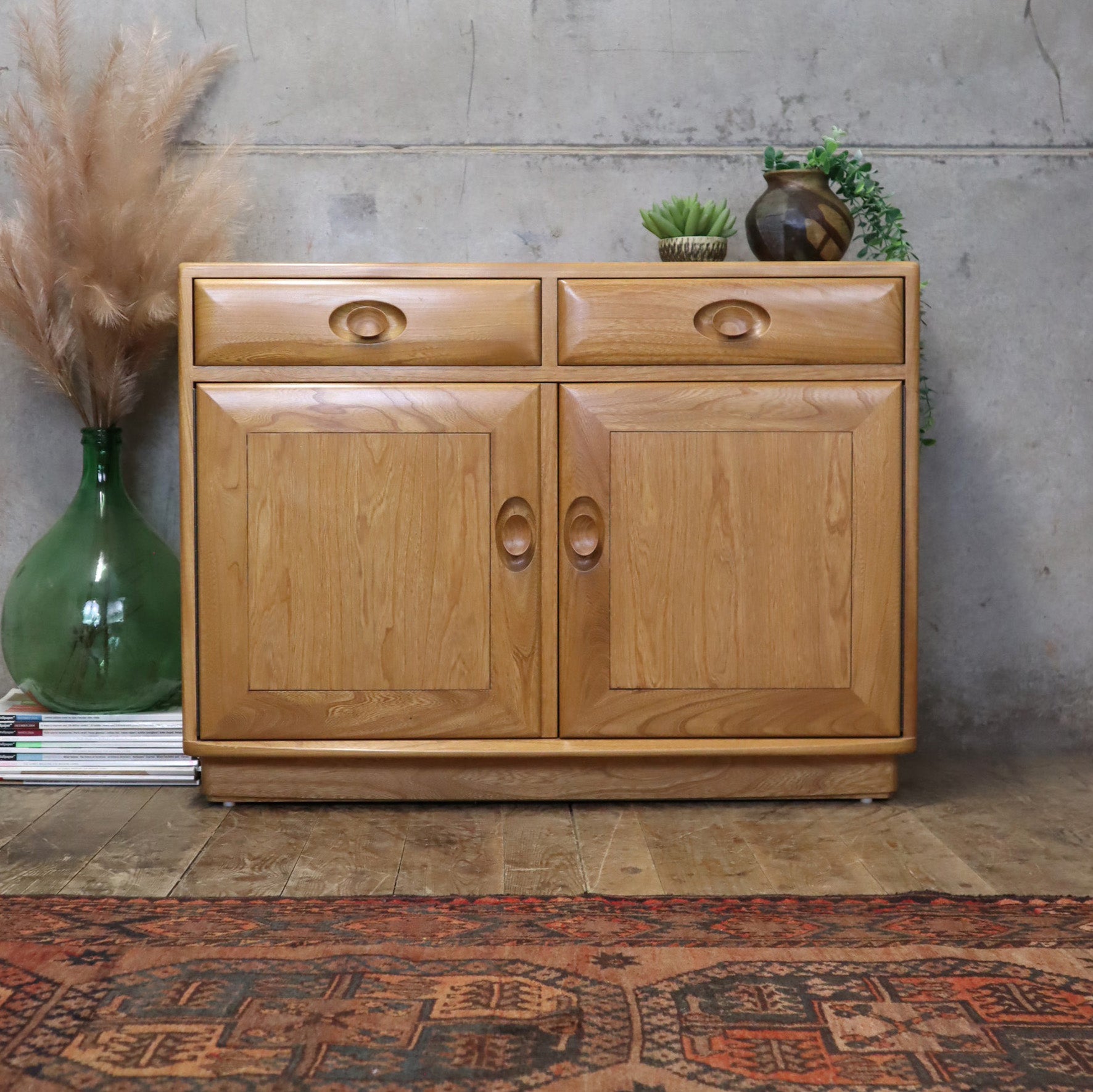 Vintage Ercol 3816 Windsor Sideboard / Cabinet – 1706a – Mustard Vintage