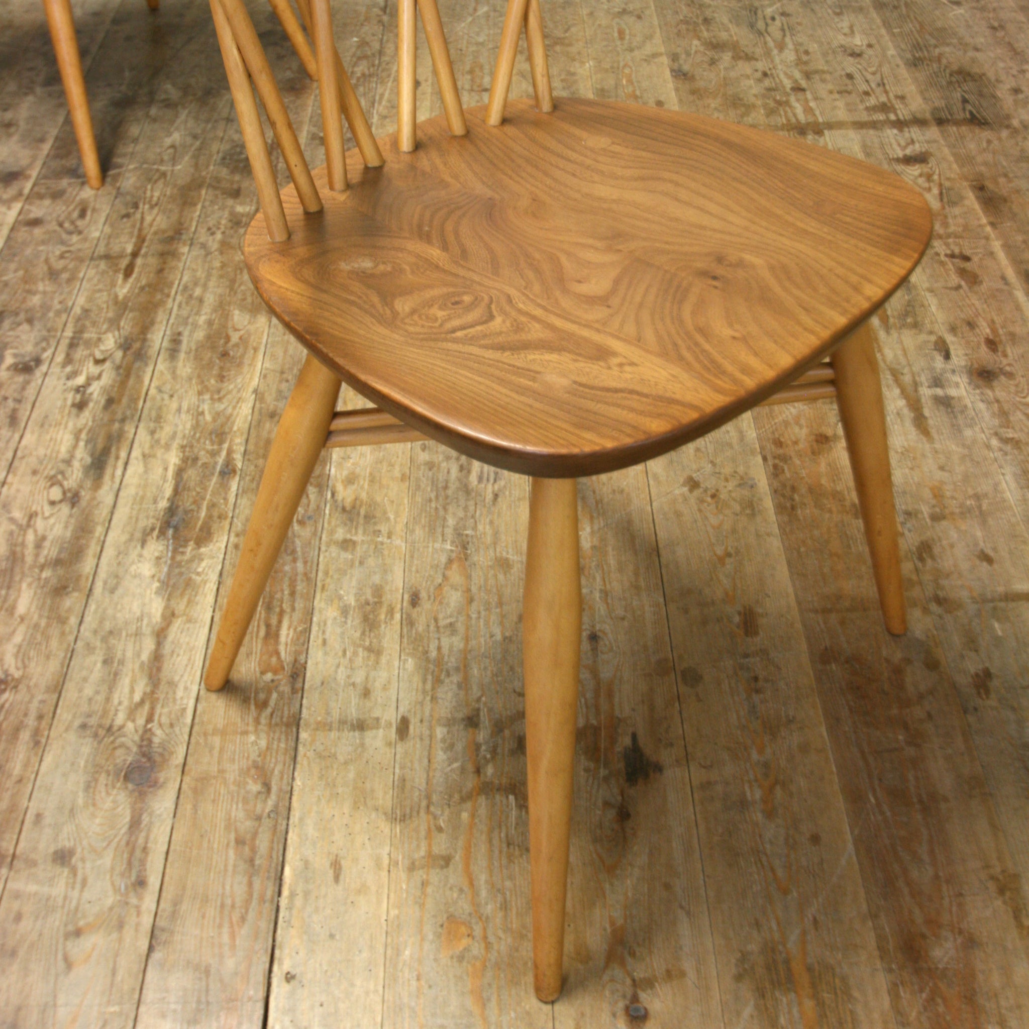 X6 Mid Century Ercol Candlestick Chiltern Chairs - 1012d – Mustard Vintage