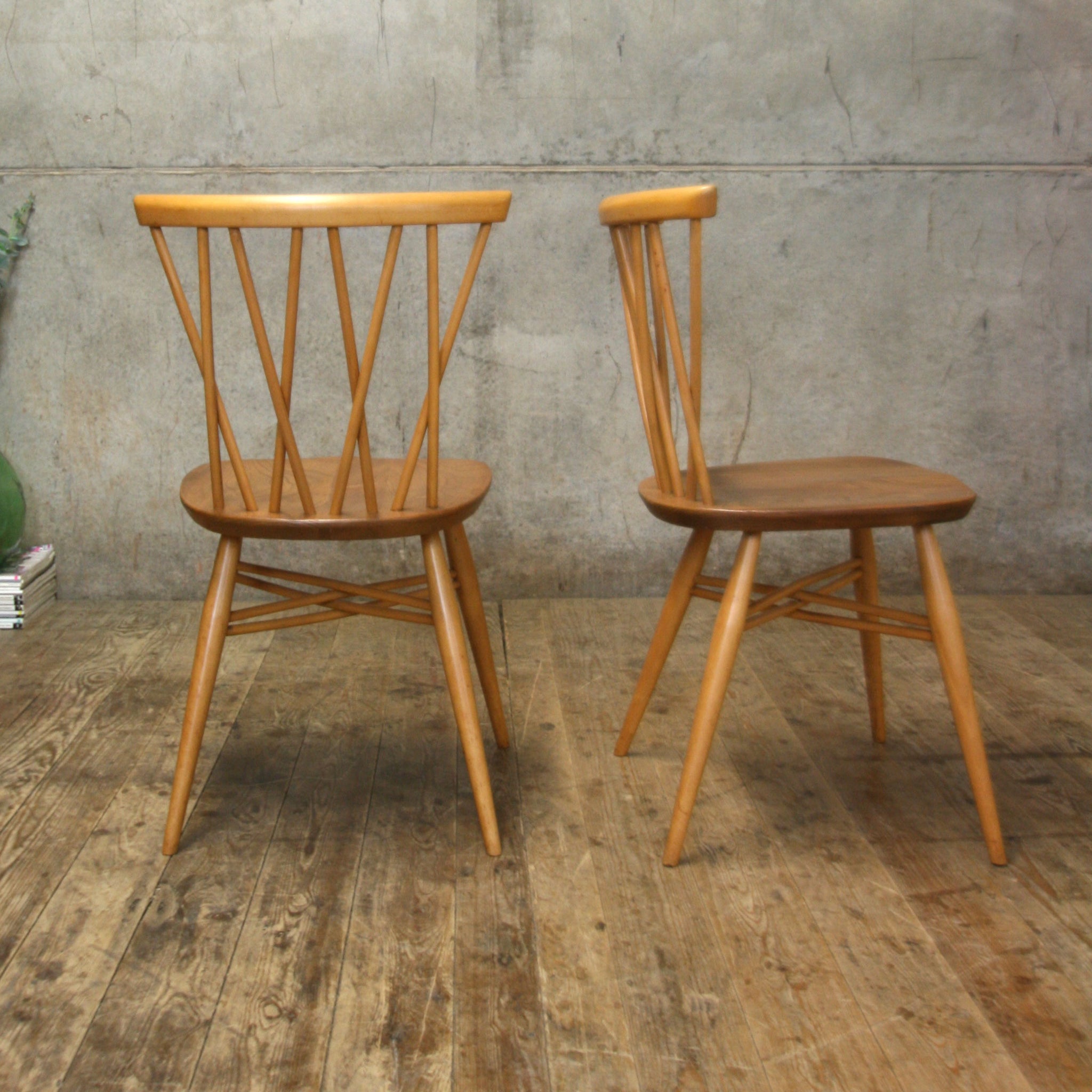 X6 Mid Century Ercol Candlestick Chiltern Chairs - 1012d – Mustard Vintage