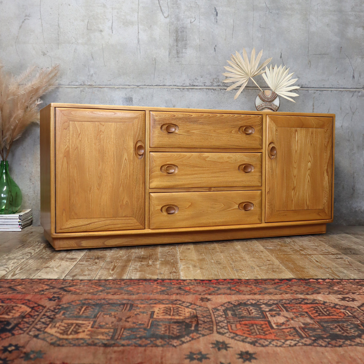 Vintage Ercol Windsor Sideboard – 2810j – Mustard Vintage