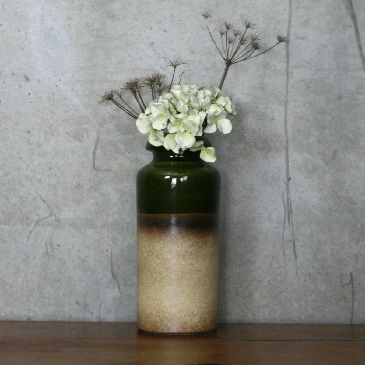 Large Vintage West German Stamped Ceramic Vase #1 – Mustard Vintage