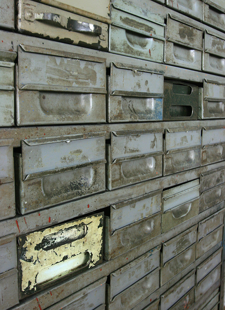 Vintage Industrial Metal Drawers Storage - Retail / Restaurant Display ...