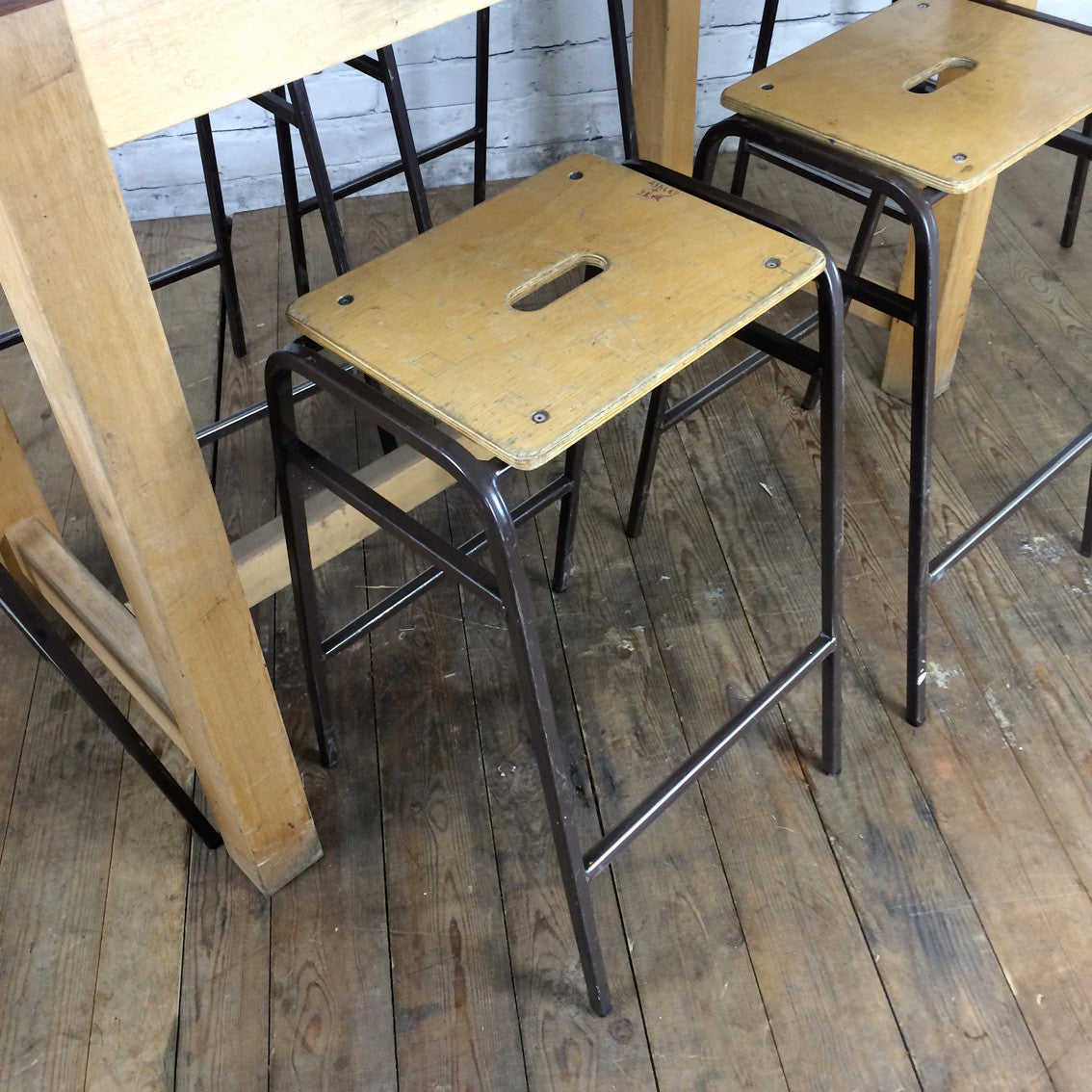 Vintage School Laboratory Stacking Stools – Mustard Vintage