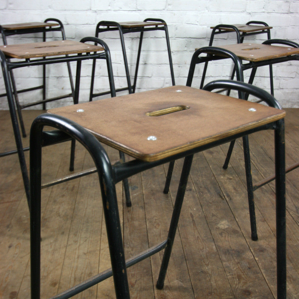 Reclaimed School Lab Stacking Stools x 1 (100+ available) – Mustard Vintage