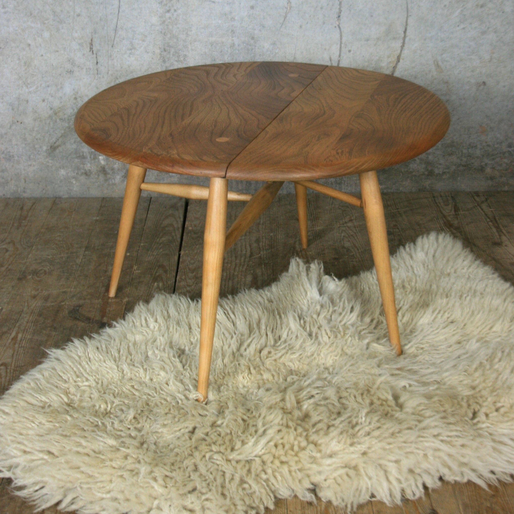Ercol Mid Century Drop Leaf Coffee Table – Mustard Vintage
