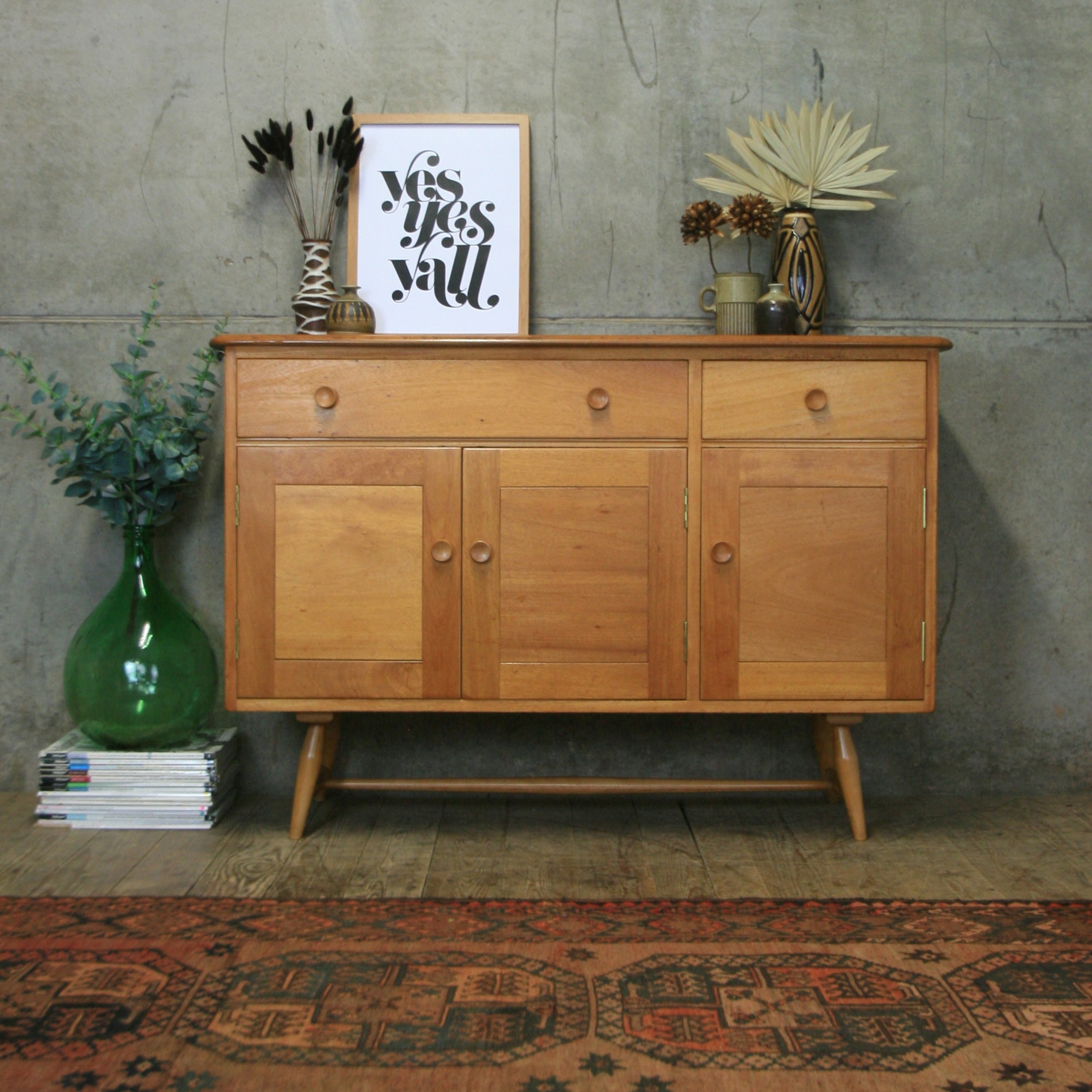 Ercol Mid Century Sideboard Model 351 – 0607m – Mustard Vintage