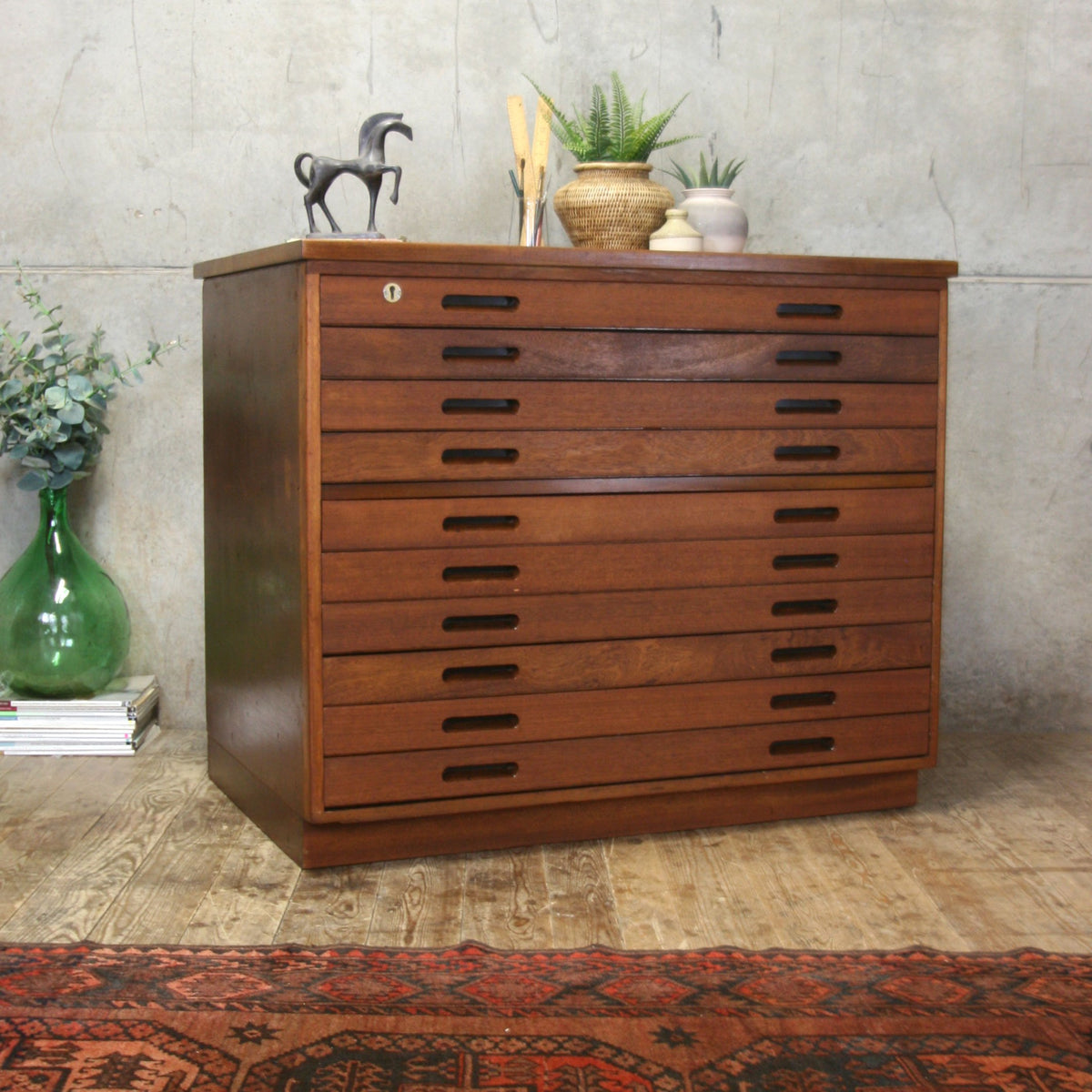 Mid Century Architects Plan Chest - 0402h – Mustard Vintage