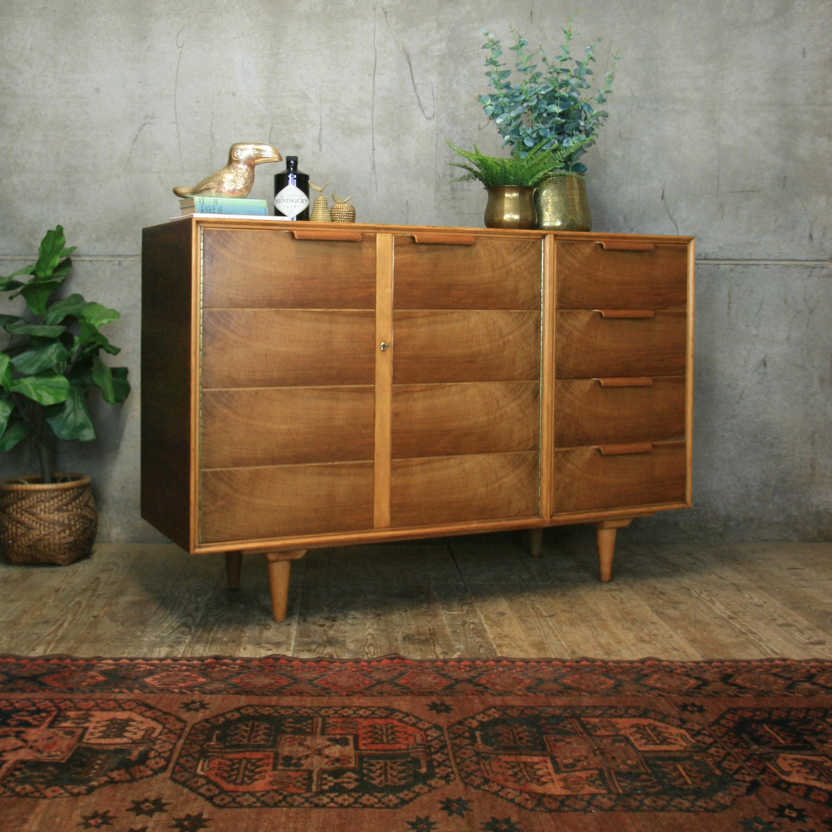 Mid Century Meredew Walnut Sideboard #0114l – Mustard Vintage