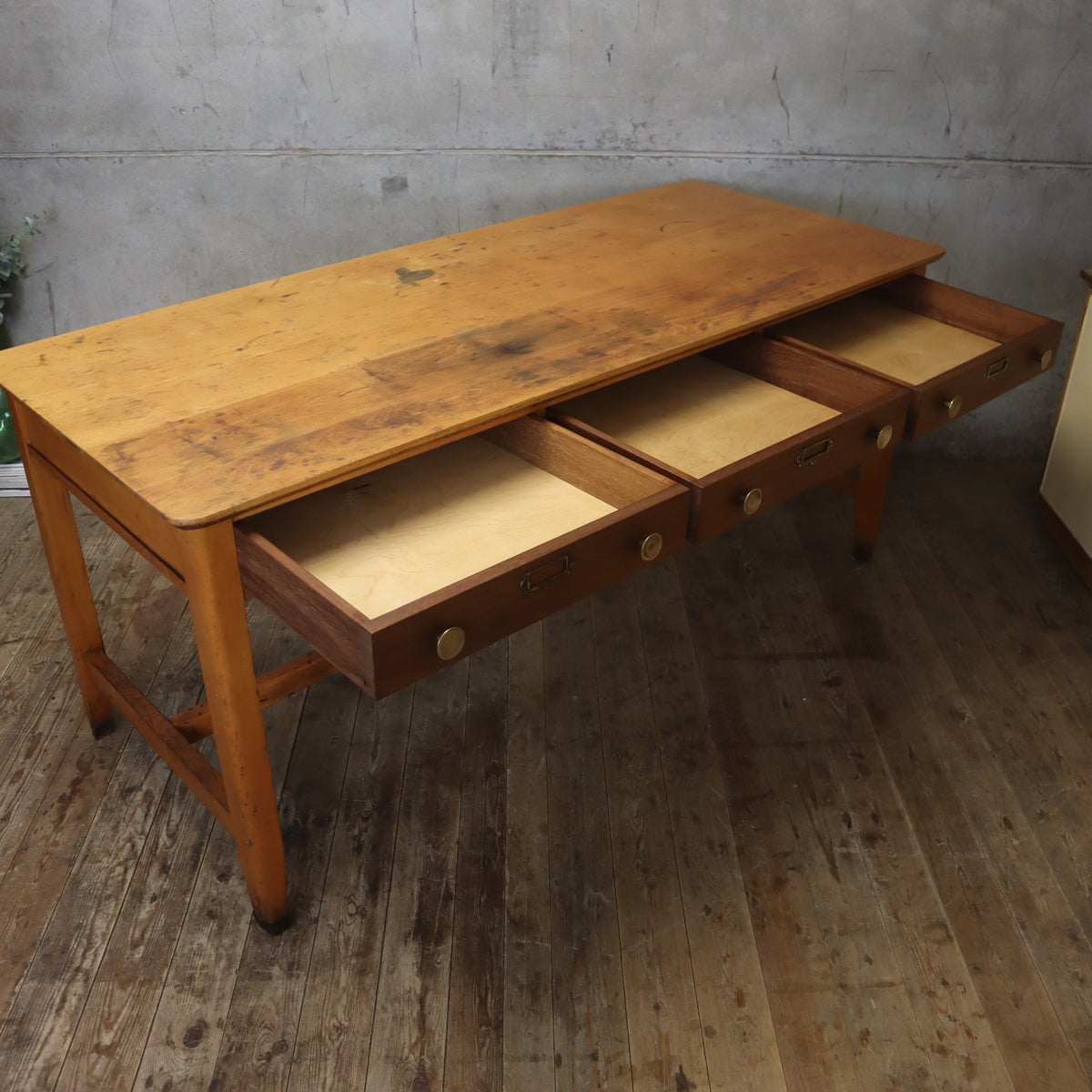 Reclaimed School Laboratory Table / Kitchen Island - 0705b – Mustard ...