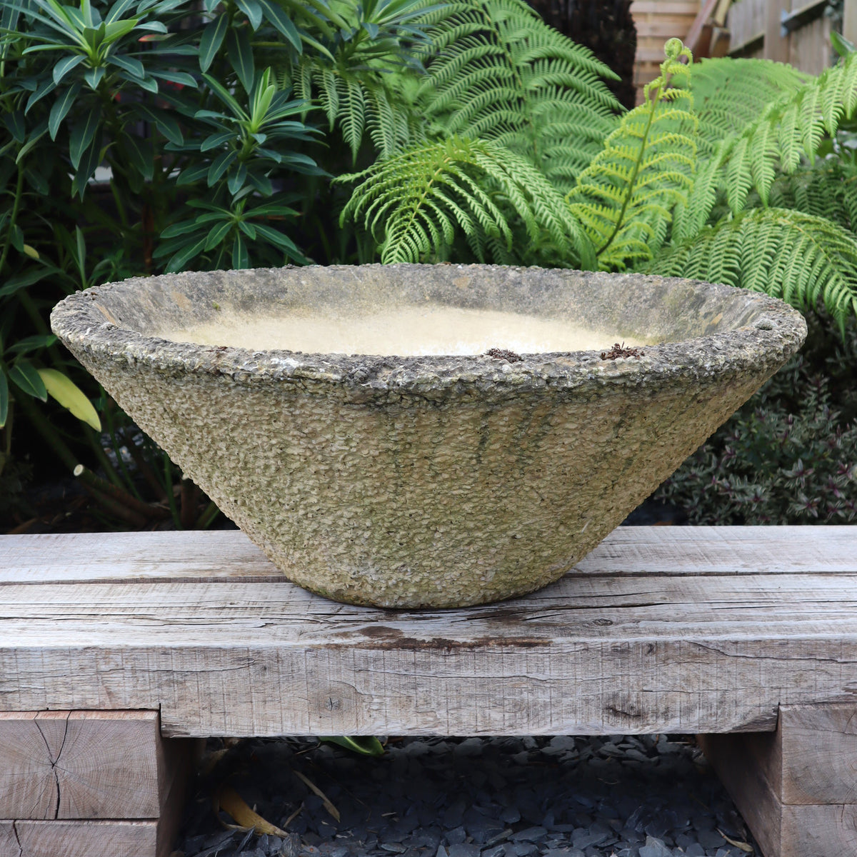 Mid Century Concrete Conical Garden Planter - 2209g – Mustard Vintage