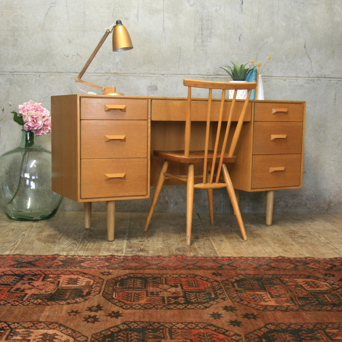 Mid Century Stag 'Concord' Oak Desk #0518 – Mustard Vintage