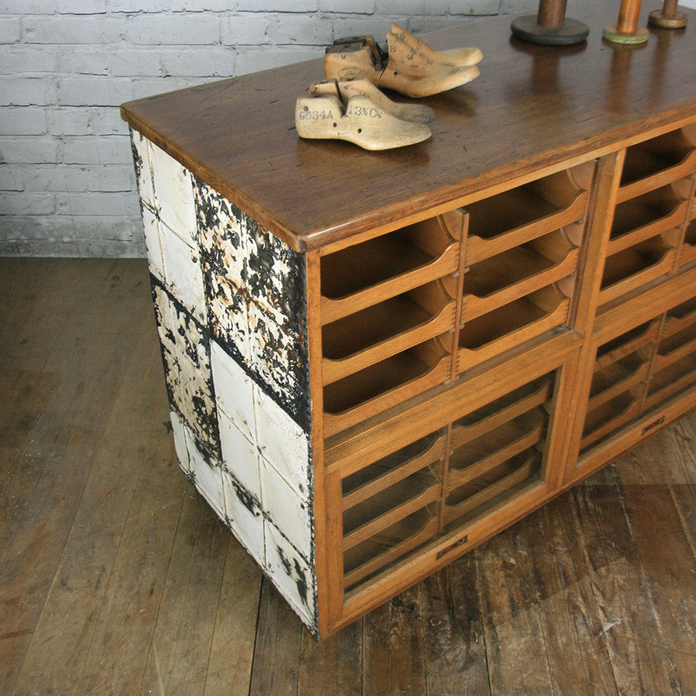 Hand Crafted Vintage Oak Haberdashery / Retail / Shop Counter / Kitche ...