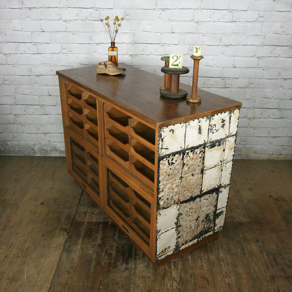 Hand Crafted Vintage Oak Haberdashery / Retail / Shop Counter / Kitche ...