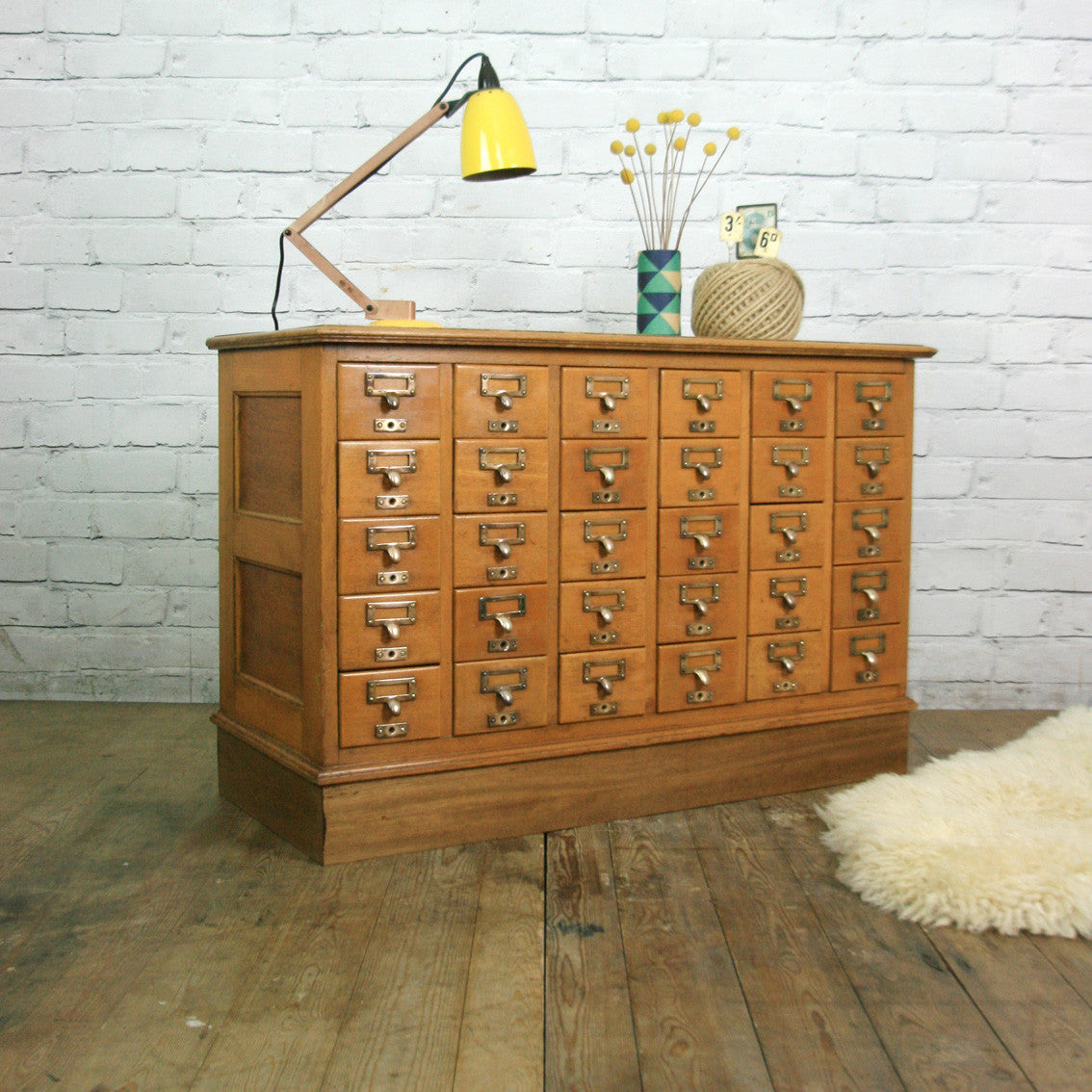 Vintage Oak Library Index Cabinet Wine Storage – Mustard Vintage