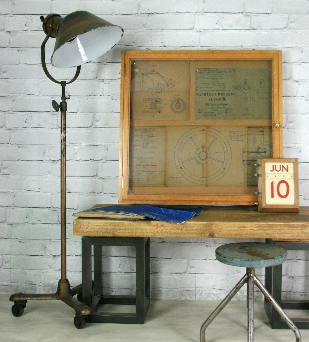 Vintage Oak Post Office Display Cabinet Frame – Mustard Vintage
