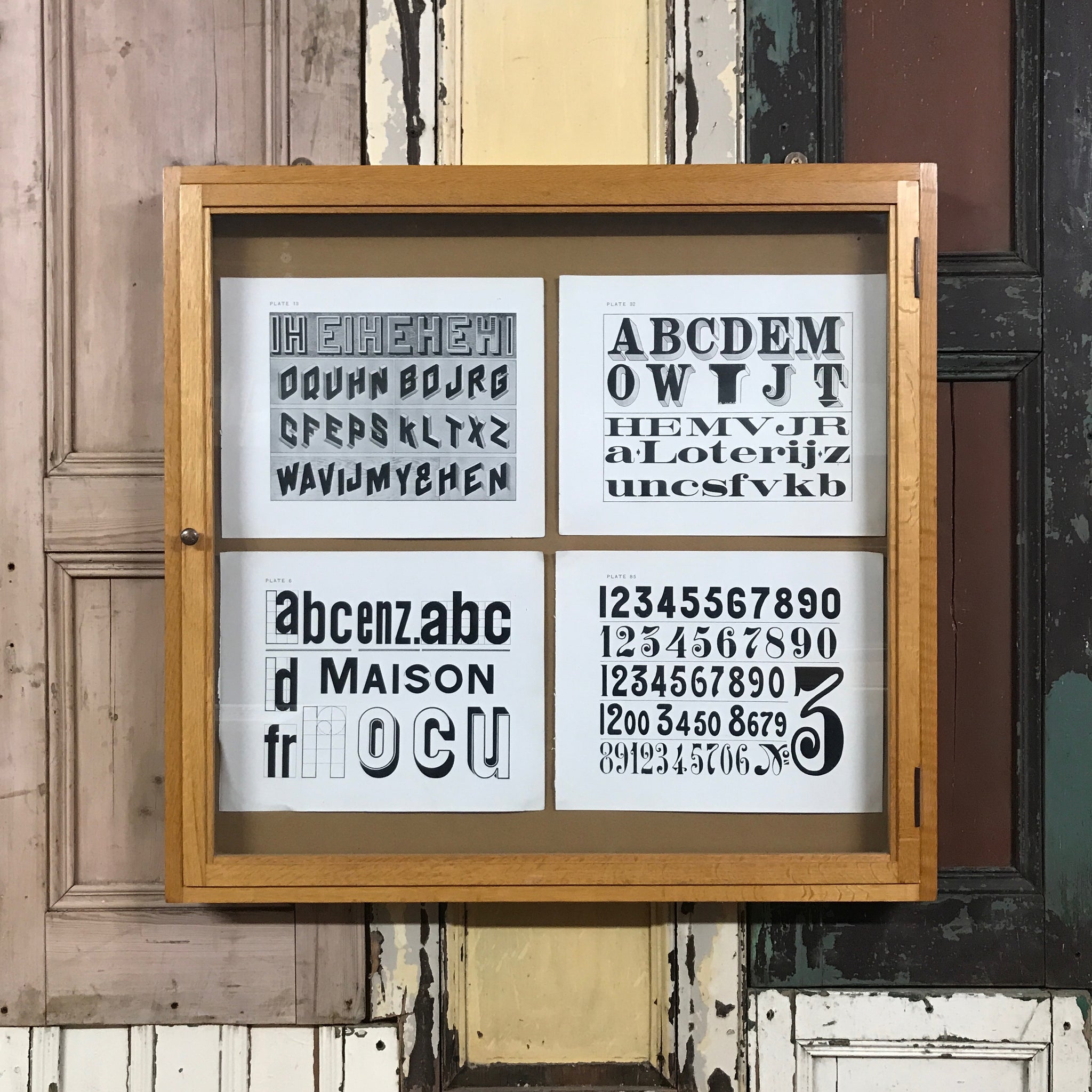 Vintage Oak Post Office Display Case / Box Frame – Mustard Vintage