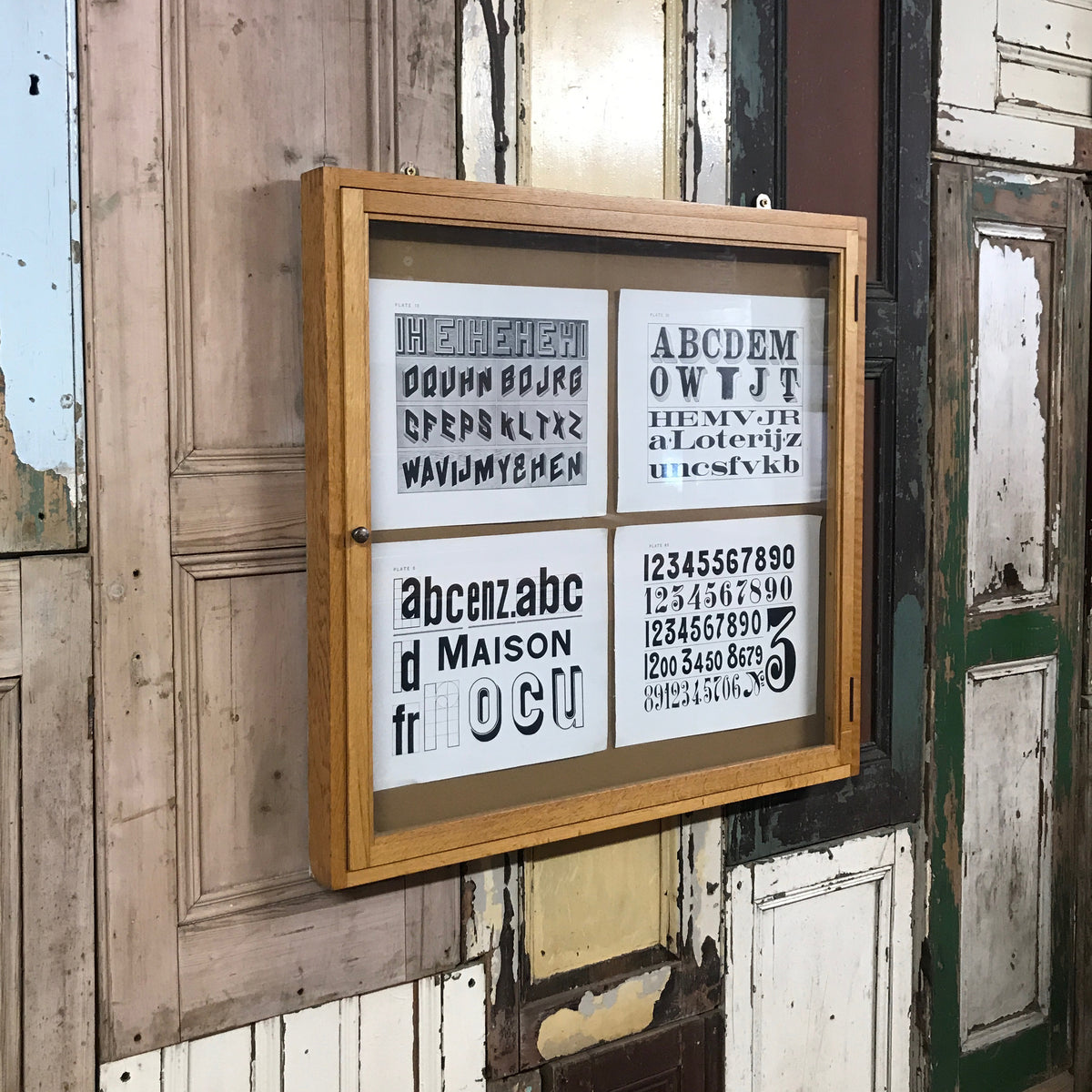 Vintage Oak Post Office Display Case / Box Frame – Mustard Vintage